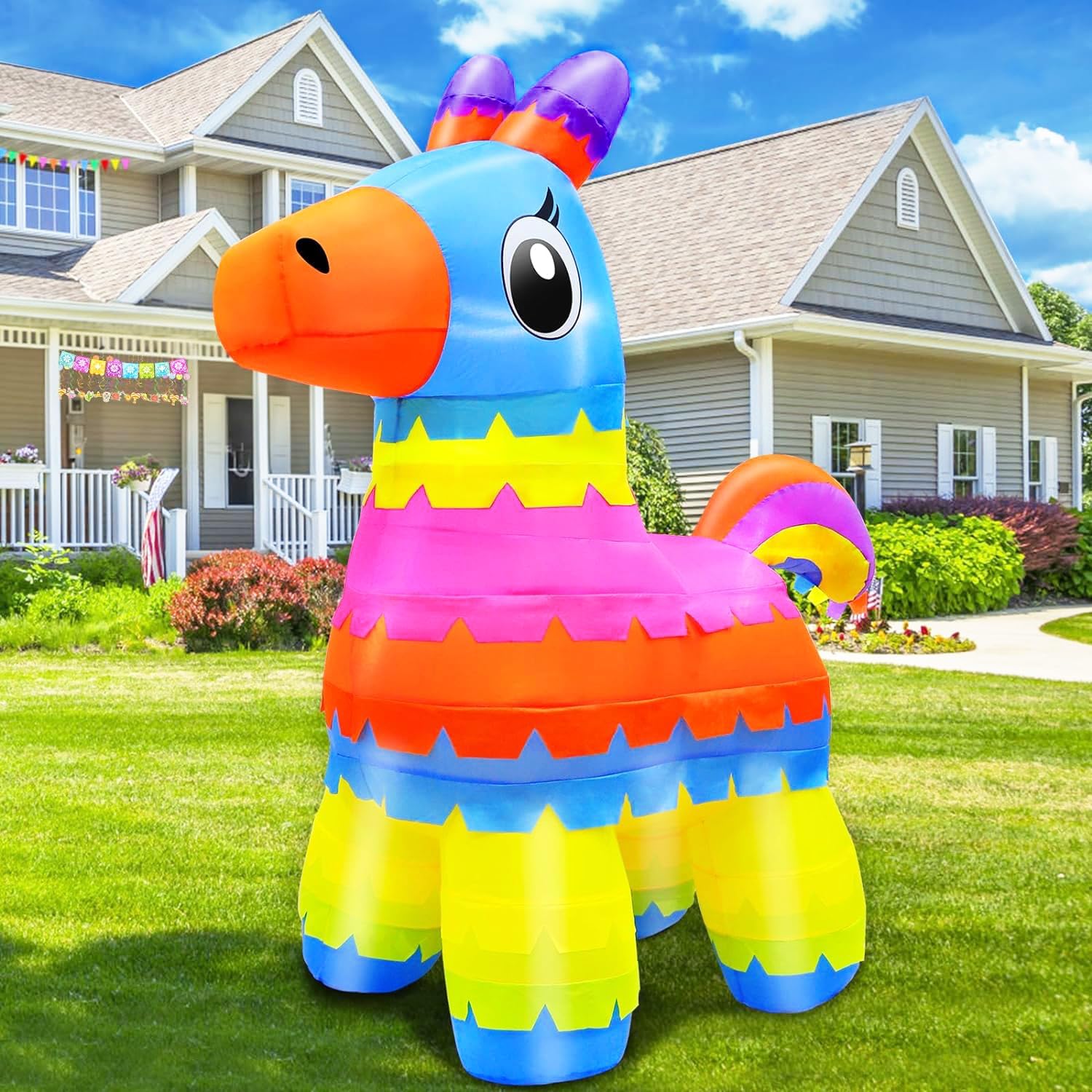 Amazon.com: DomKom 8 FT Long Cinco De Mayo Inflatables Cactus and ...