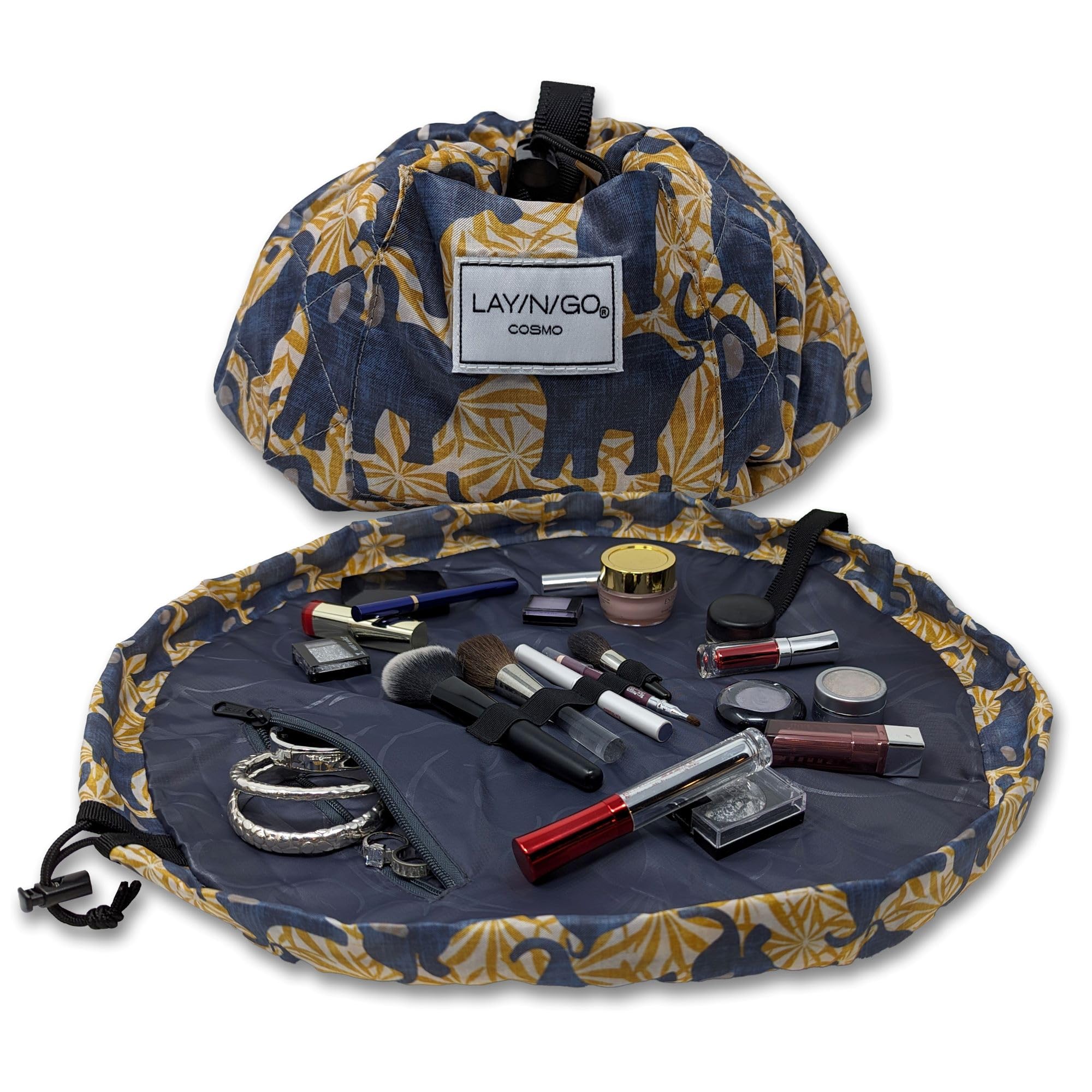 Amazon.com: Lay-n-Go Cosmo Drawstring Cosmetic & Makeup Bag Organizer ...