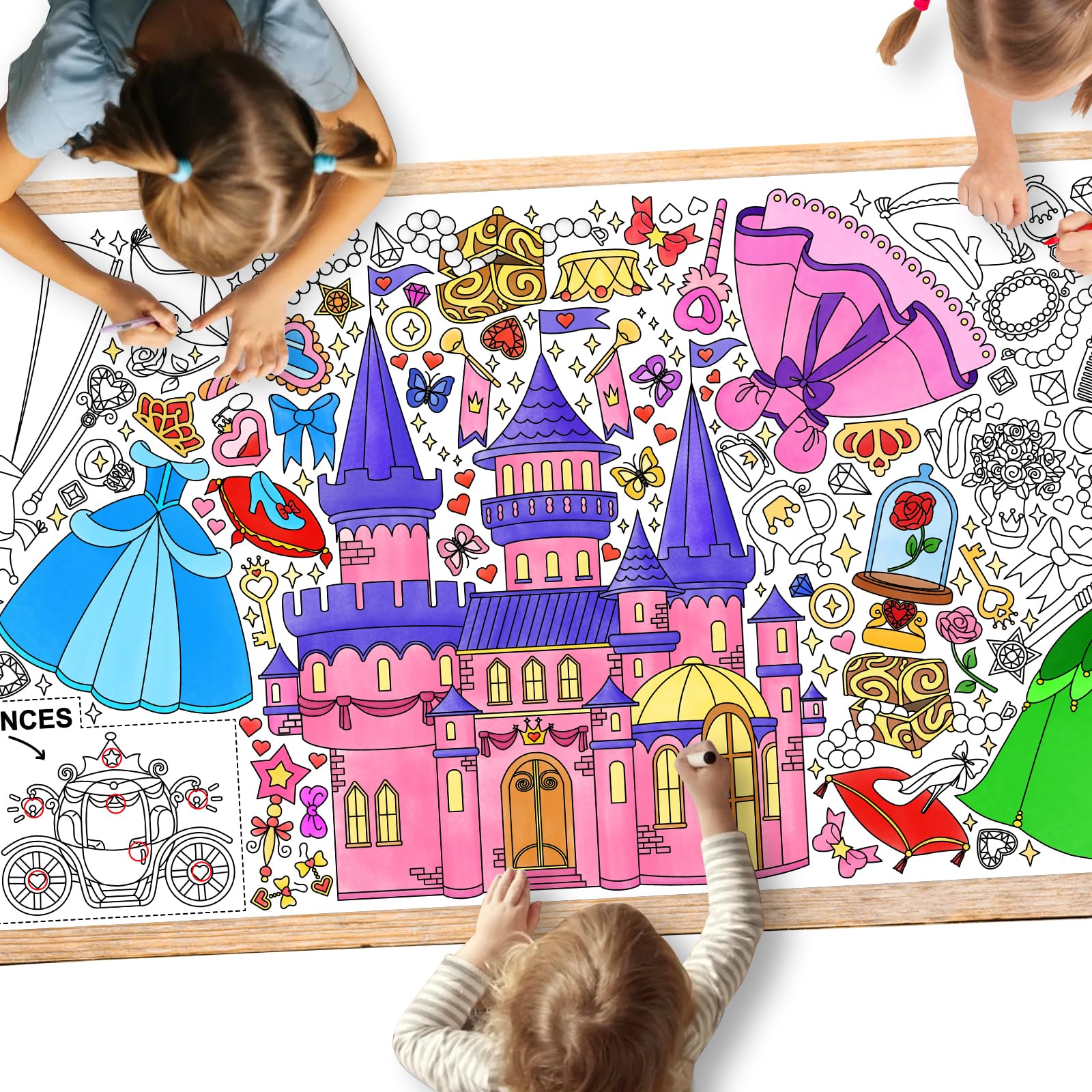 Amazon.com: Gatherfun Princess Party Giant Coloring Poster - 31.5X 72 ...