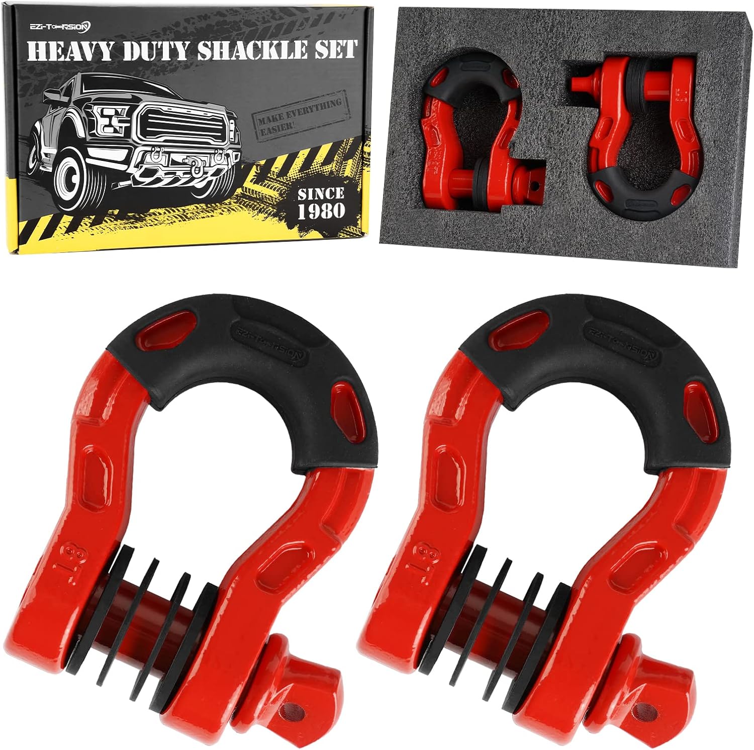 Amazon.com: EZi-T-NSiON 3/4" Shackle D Ring Shackles 7/8'' Pin and ...