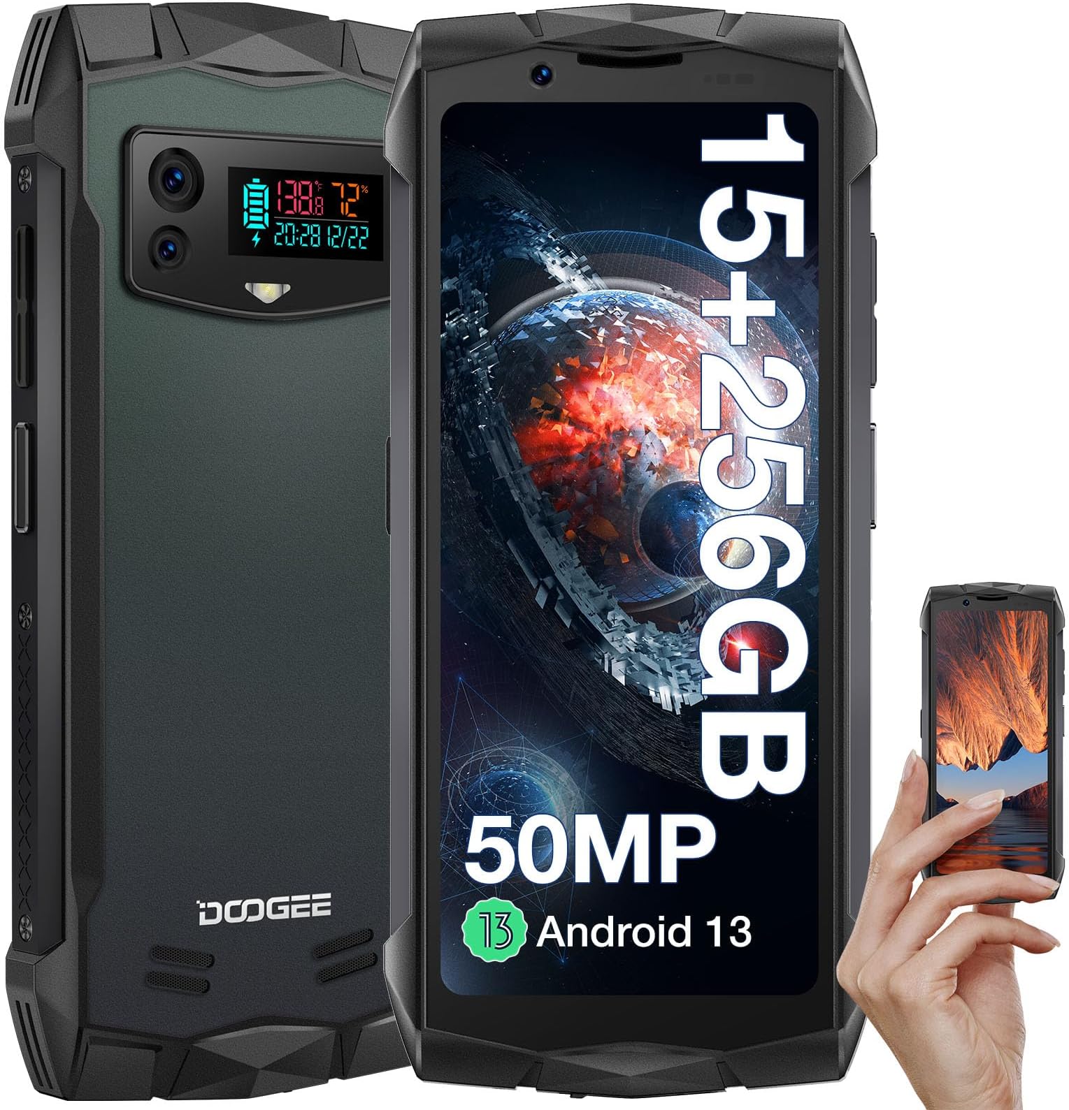 DOOGEE Smini Outdoor Handy ohne Vertrag Android 13, Helio G99 15GB ...