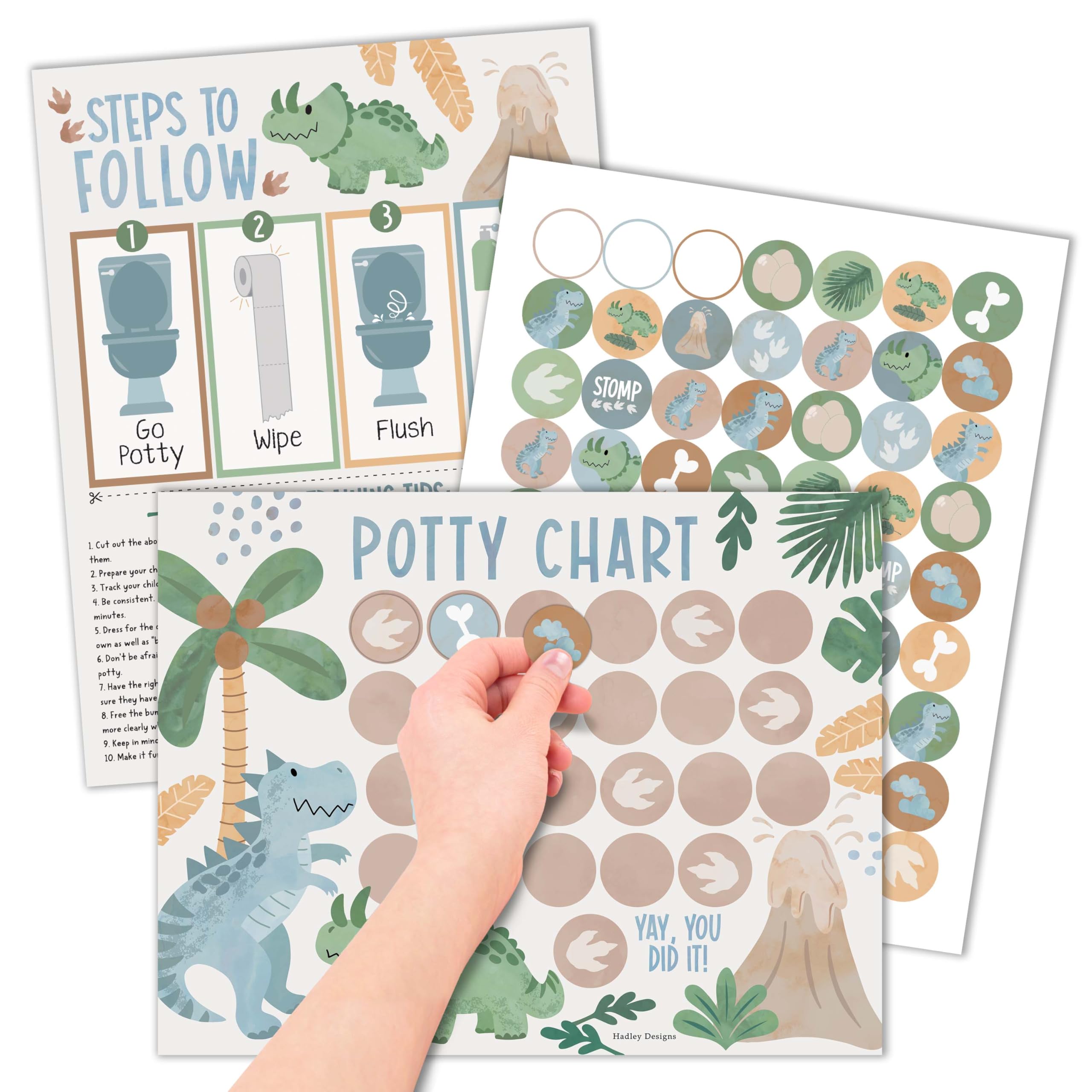 Potty Training Chart For Boys With Fun Reward Stickers Potty ...