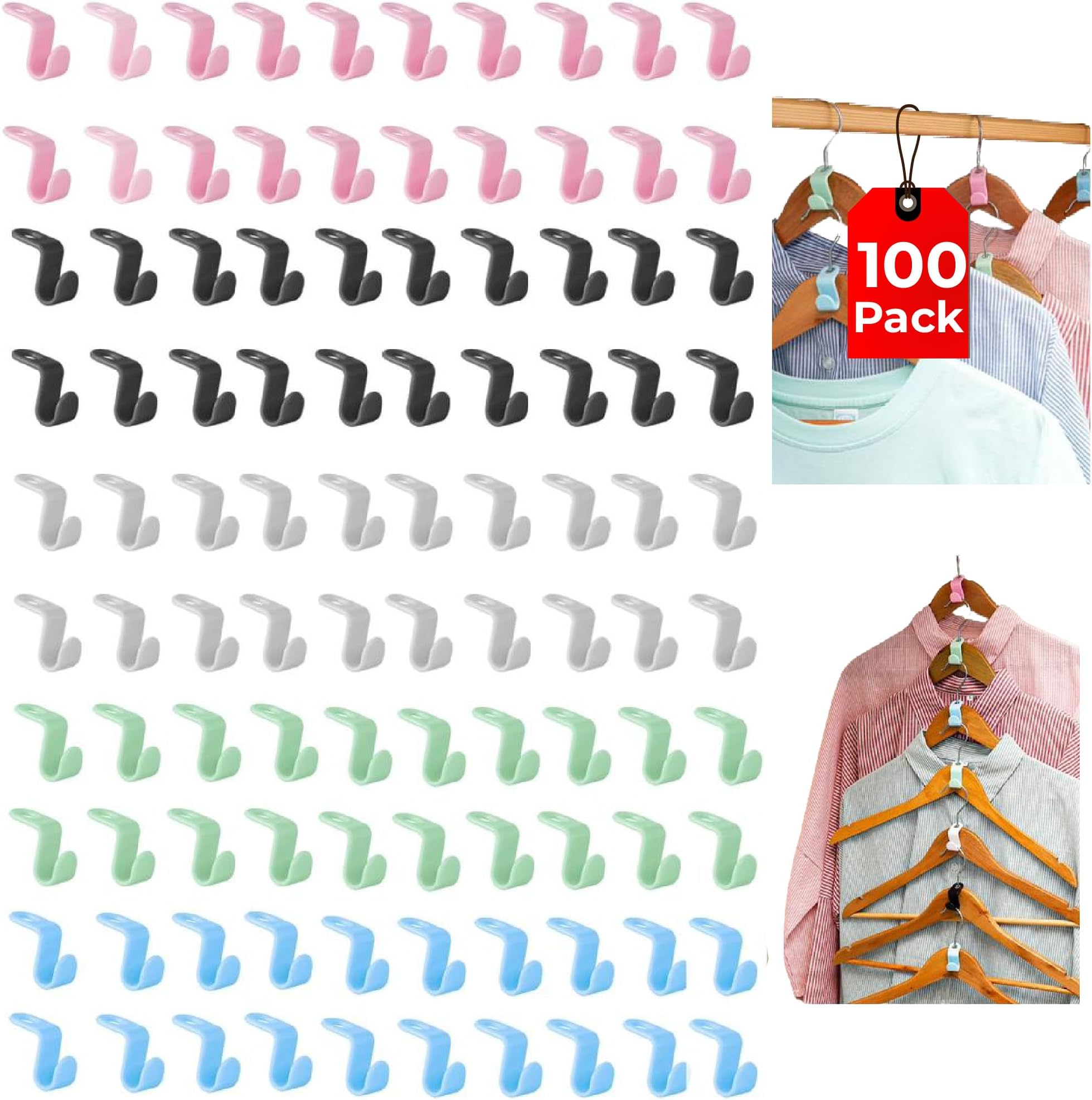 Amazon.com: SLMT Clothes Hanger Connector Hooks 50PCS Space Saving ...
