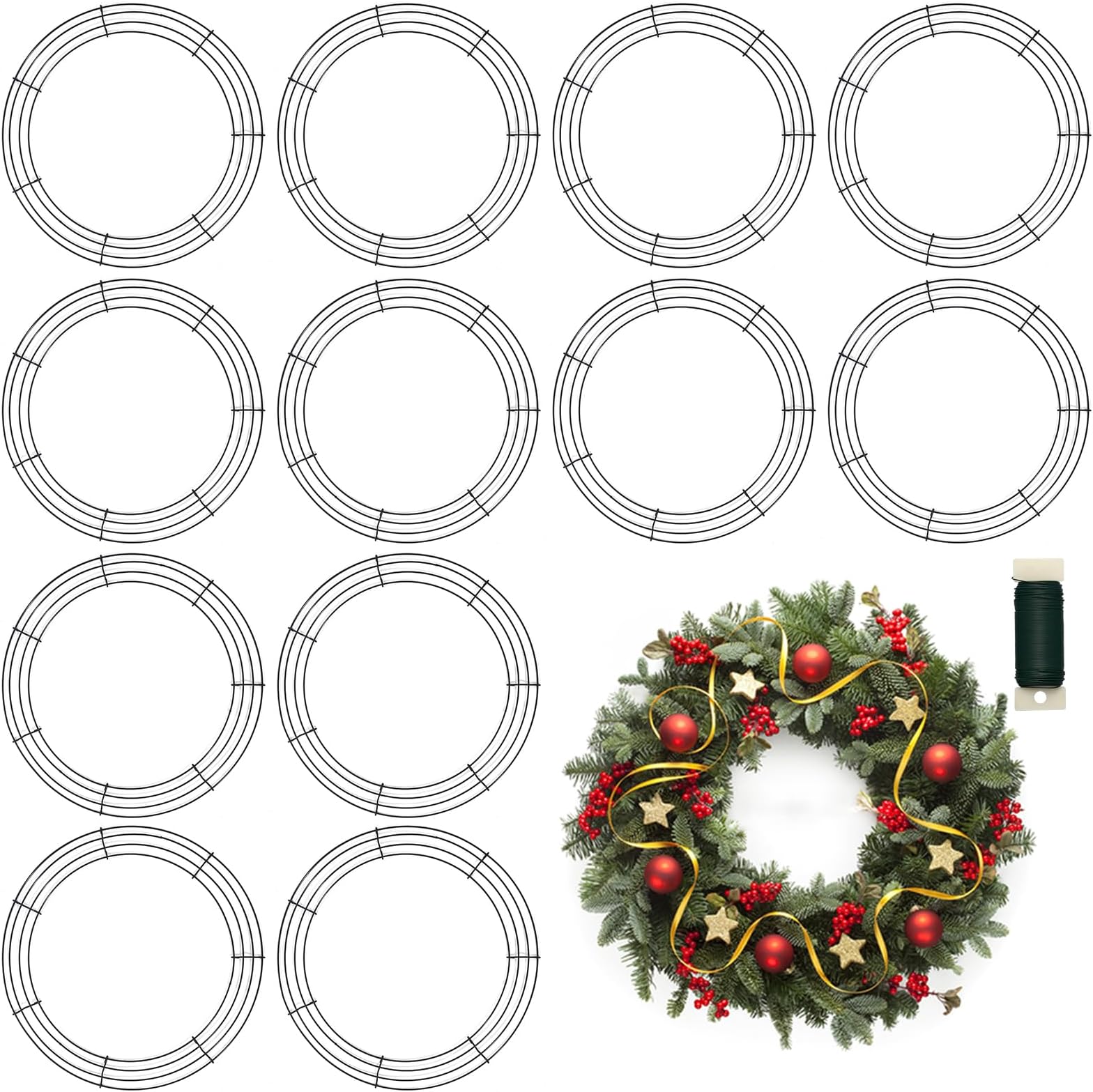 Amazon.com: Richland Wreath Frames Box Wire 14" Set of 10 : Home & Kitchen