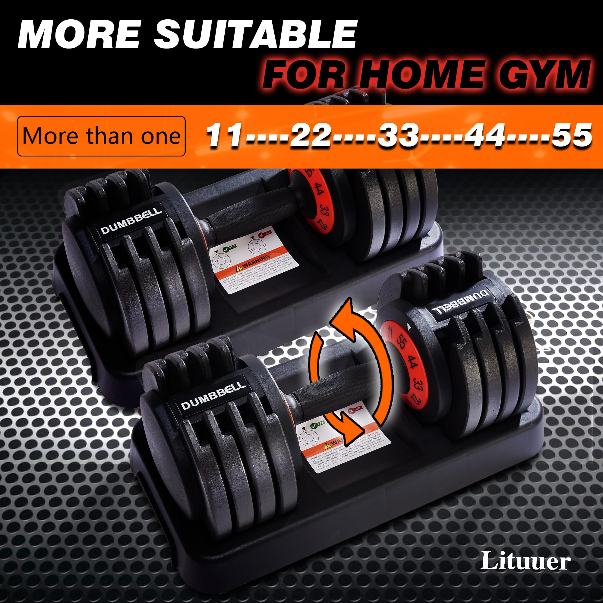 Snapklik.com : 55 Lbs Single Adjustable Dumbbell Set, Fast Adjust ...