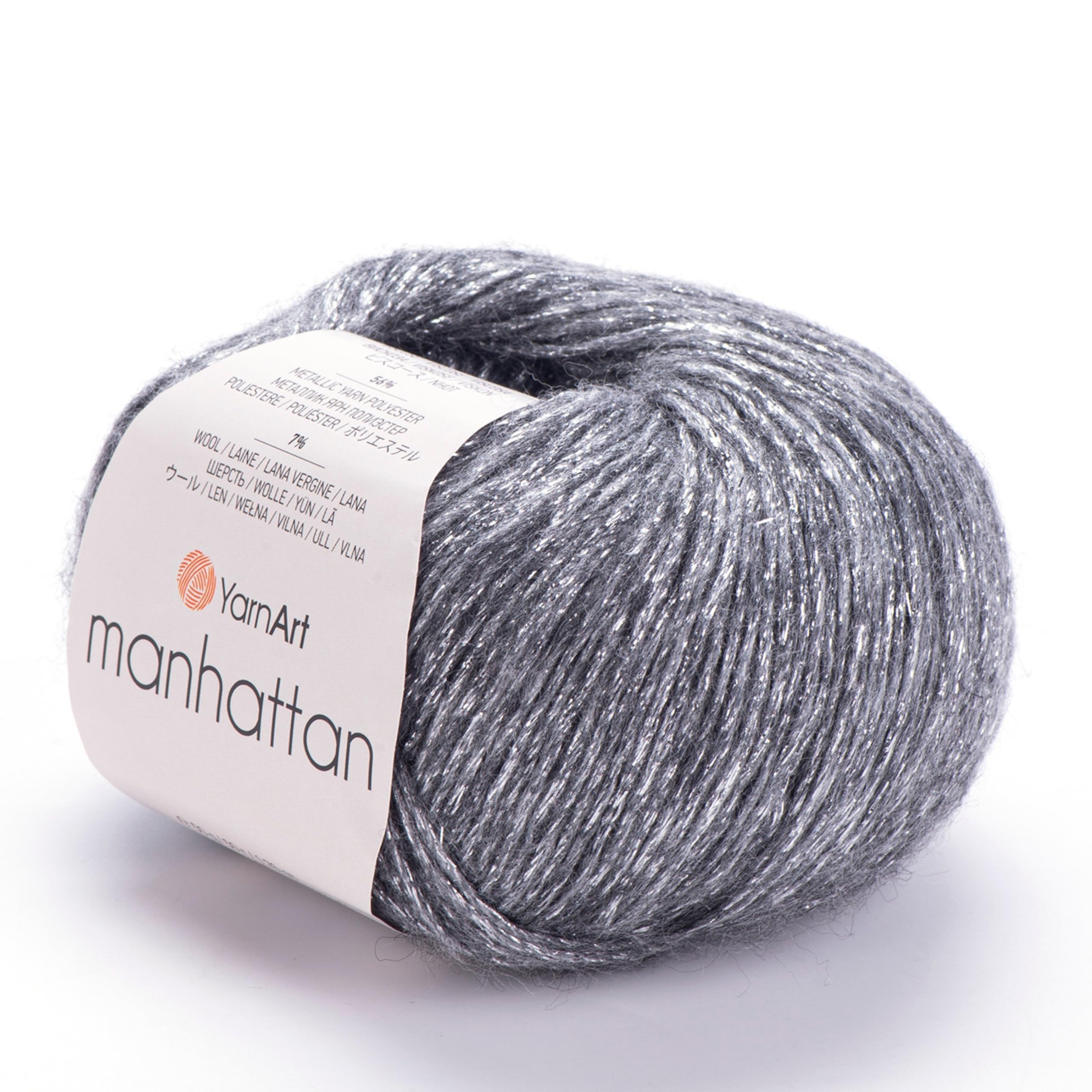 Amazon.com: YARNART Manhattan - Glittery Knitting Yarn, Sparkle Yarn ...