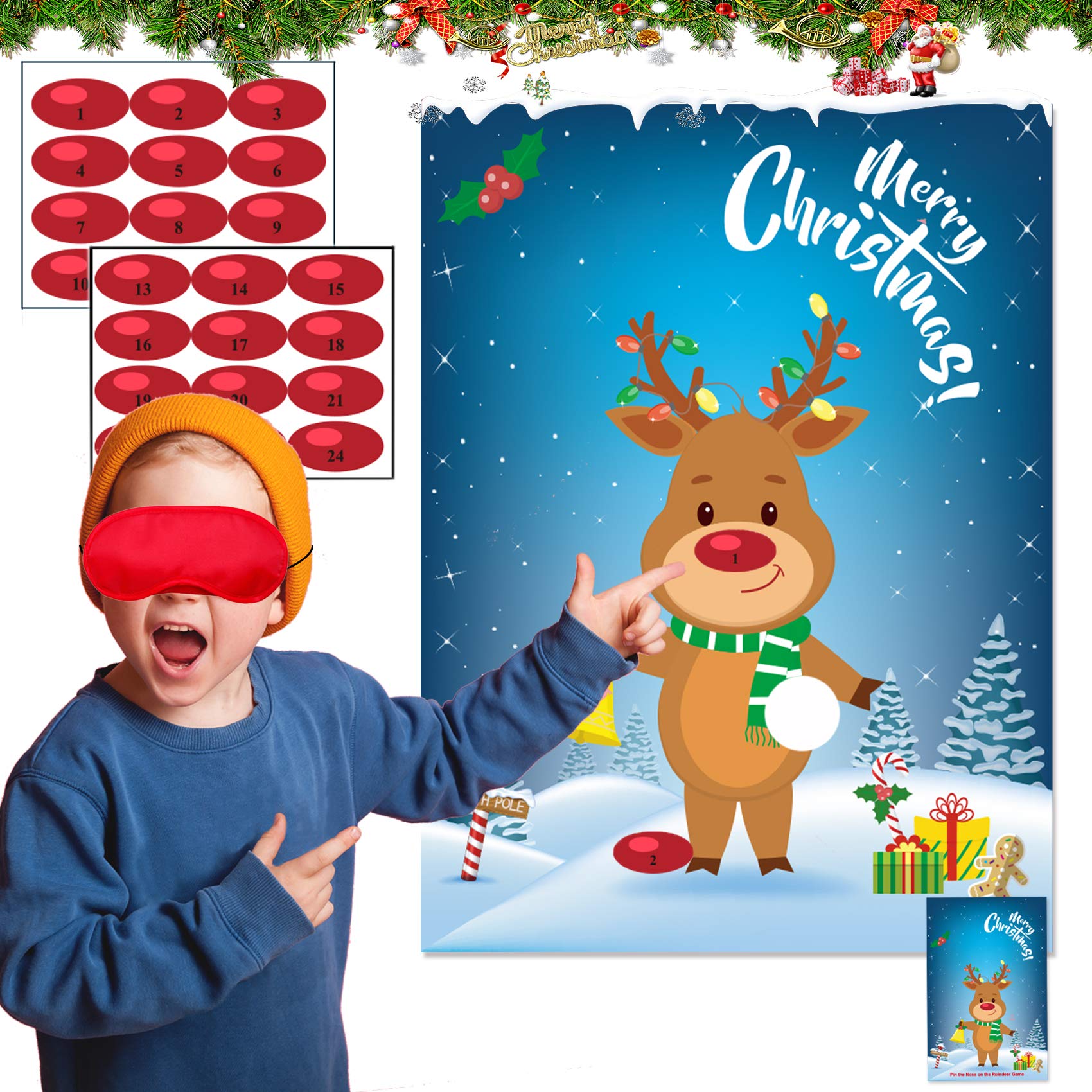 Buy Christmas Party Games for Kids Pin The Nose On The Deer Kids ...