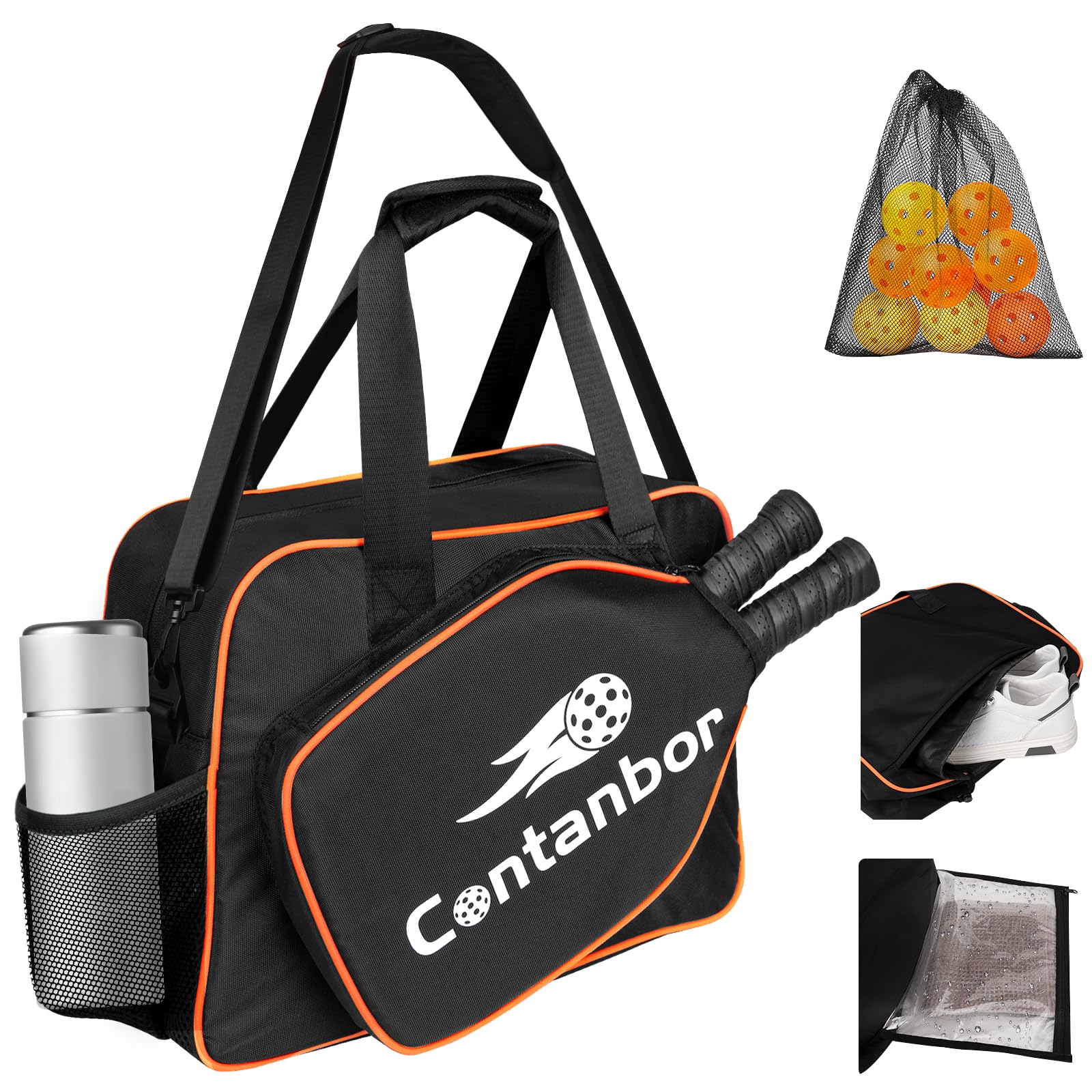 Amazon.com : Contanbor Pickleball Bag,Crossbody Sling Pickleball Bag ...