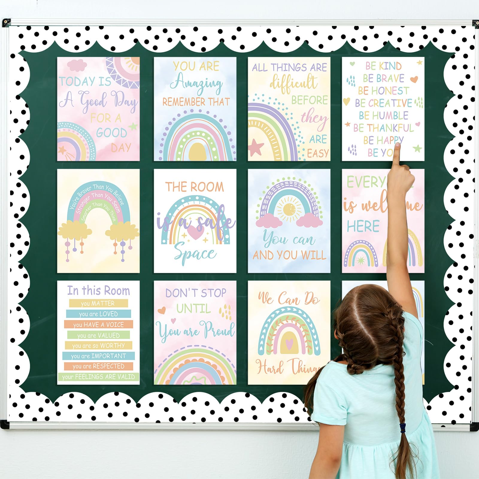 Snapklik.com : Nezyo 12 Pcs Rainbow Classroom Decor Boho Poster ...