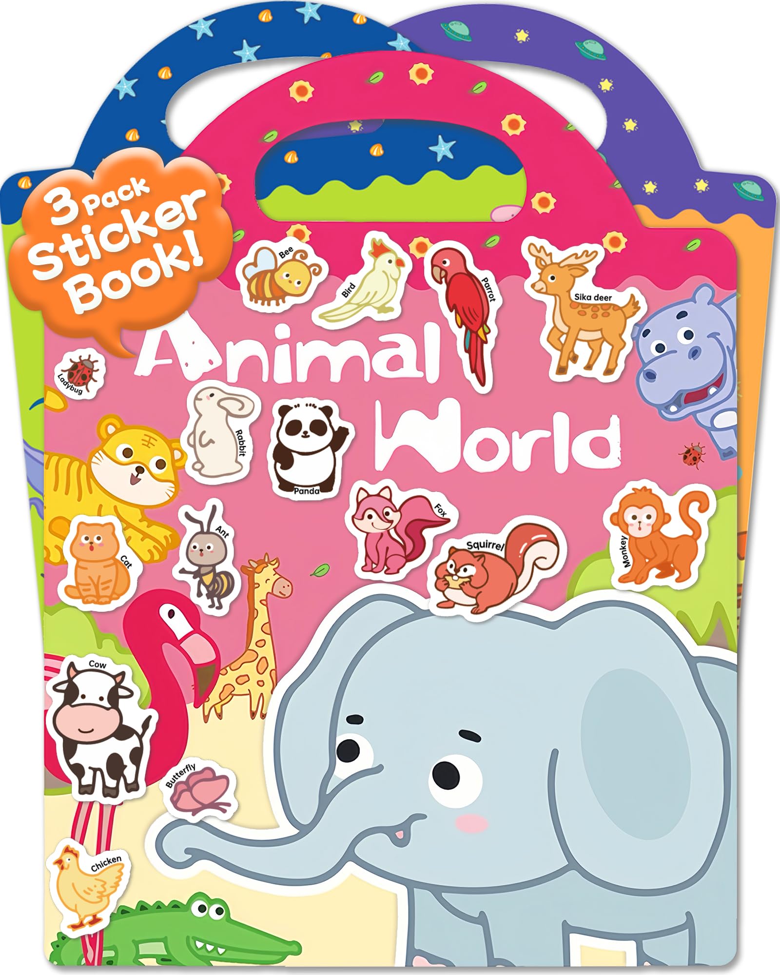 Amazon.com: Benresive Reusable Sticker Book for Toddlers 2-4 Years, 3 ...