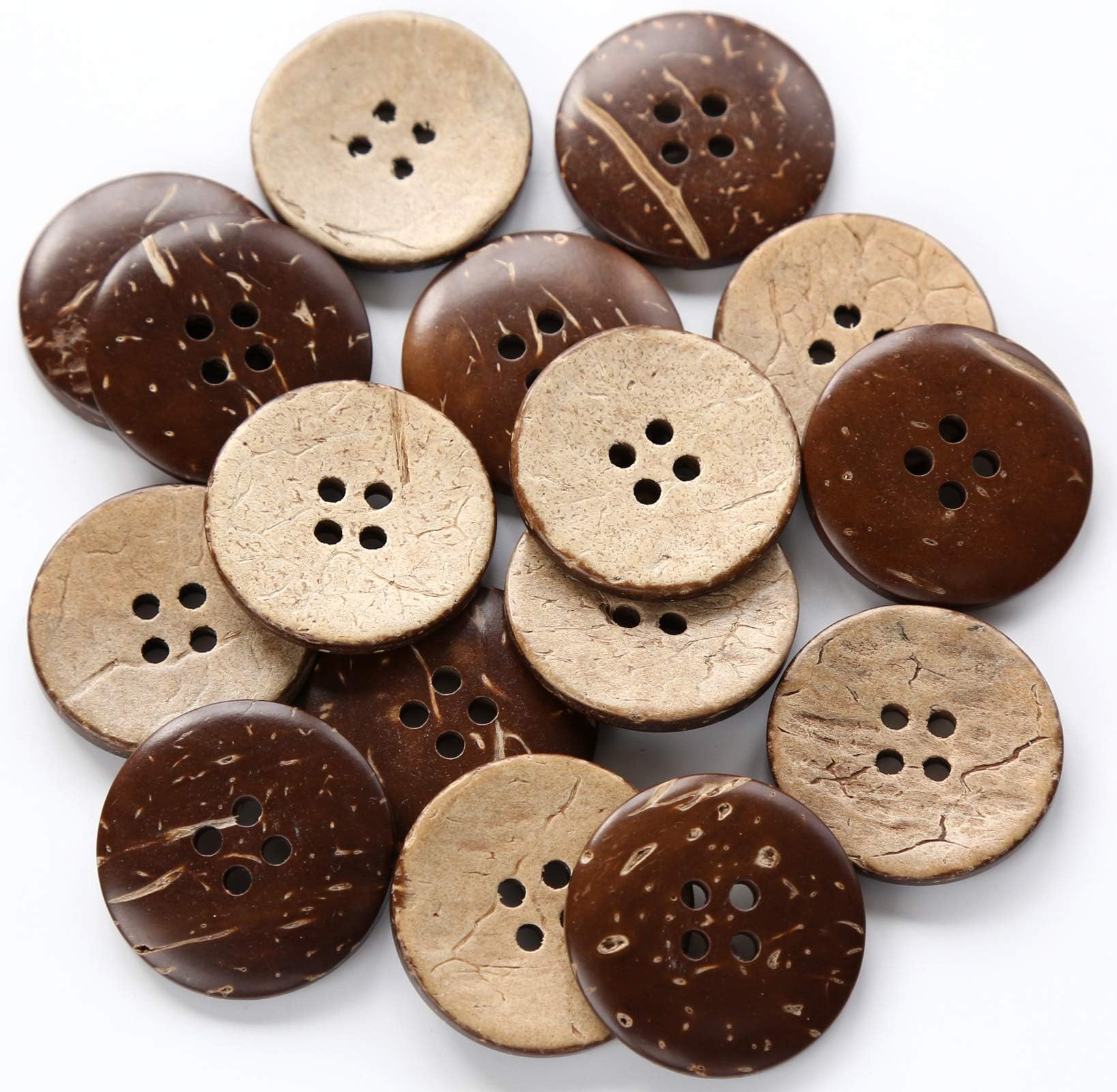 Amazon.com: YAKA 100pc New Thick Coconut Shell 2 Holes Button Craft ...
