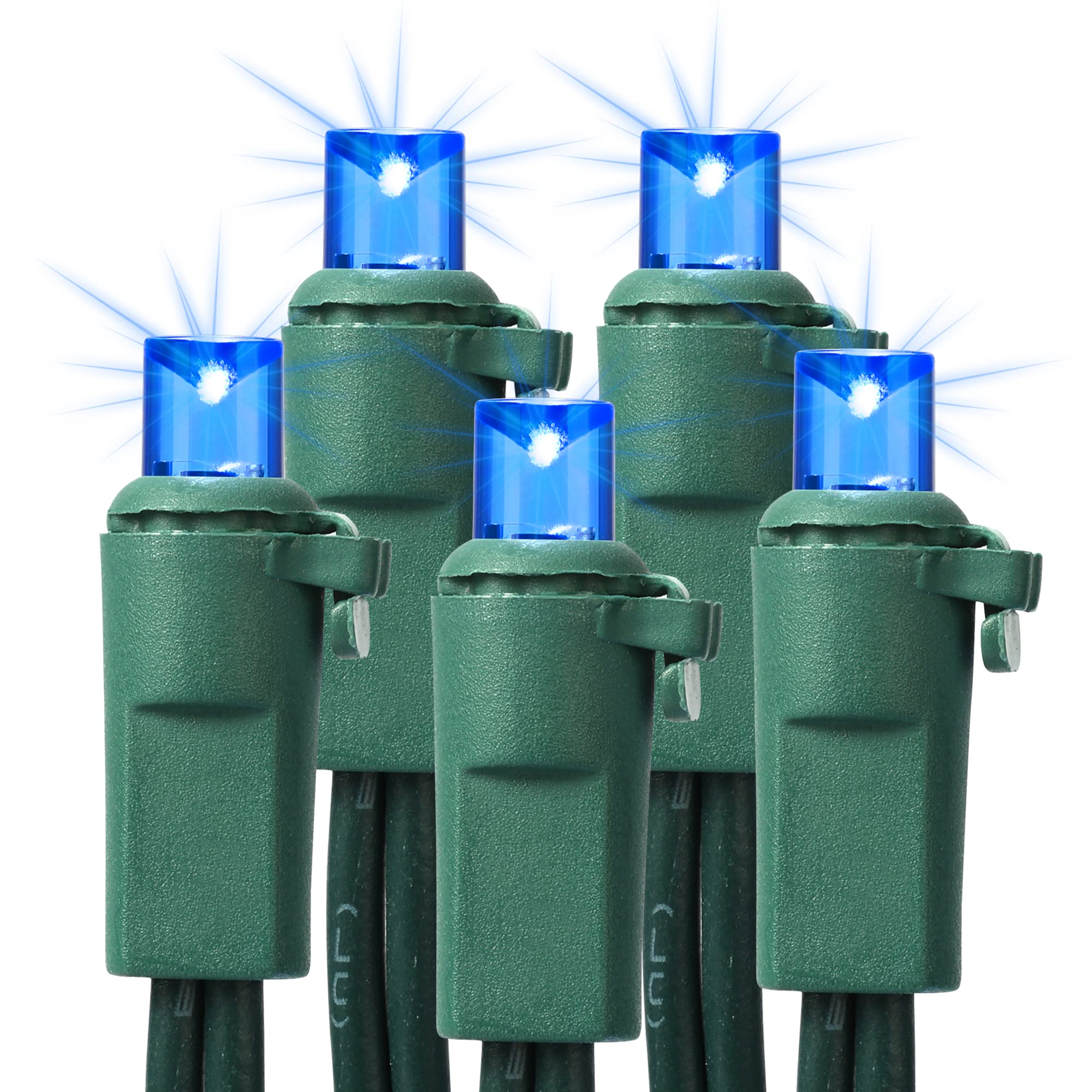 Amazon.com: Brizled Blue Christmas Lights, 33ft 100 LED 5mm Wide Angle ...