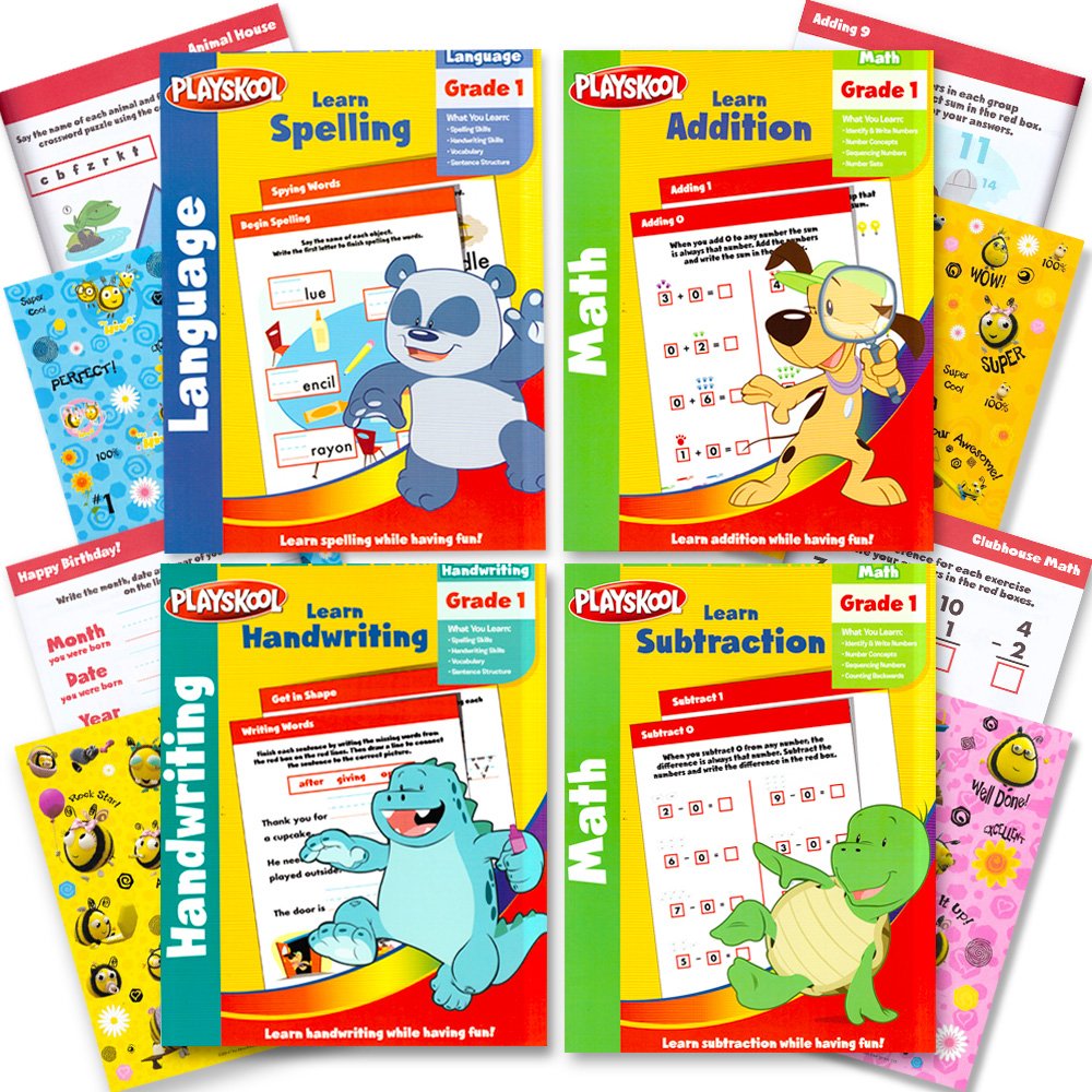 Buy Playskool Grade 1 Workbooks Set -- 4 Workbooks for 1st Graders with ...
