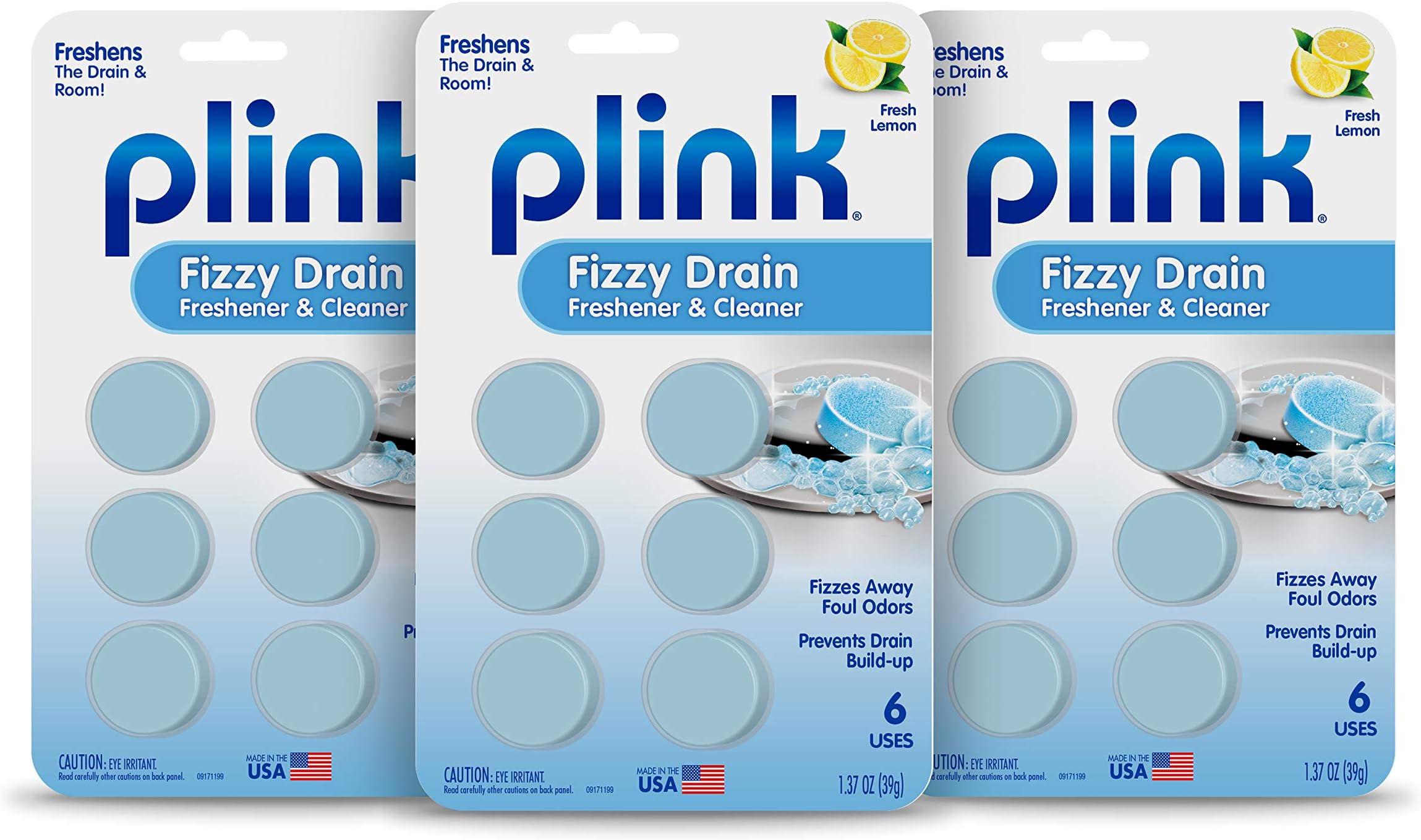 Amazon.com: Plink Fizzy Drain Freshner, Prevents Buildup and Maintains ...