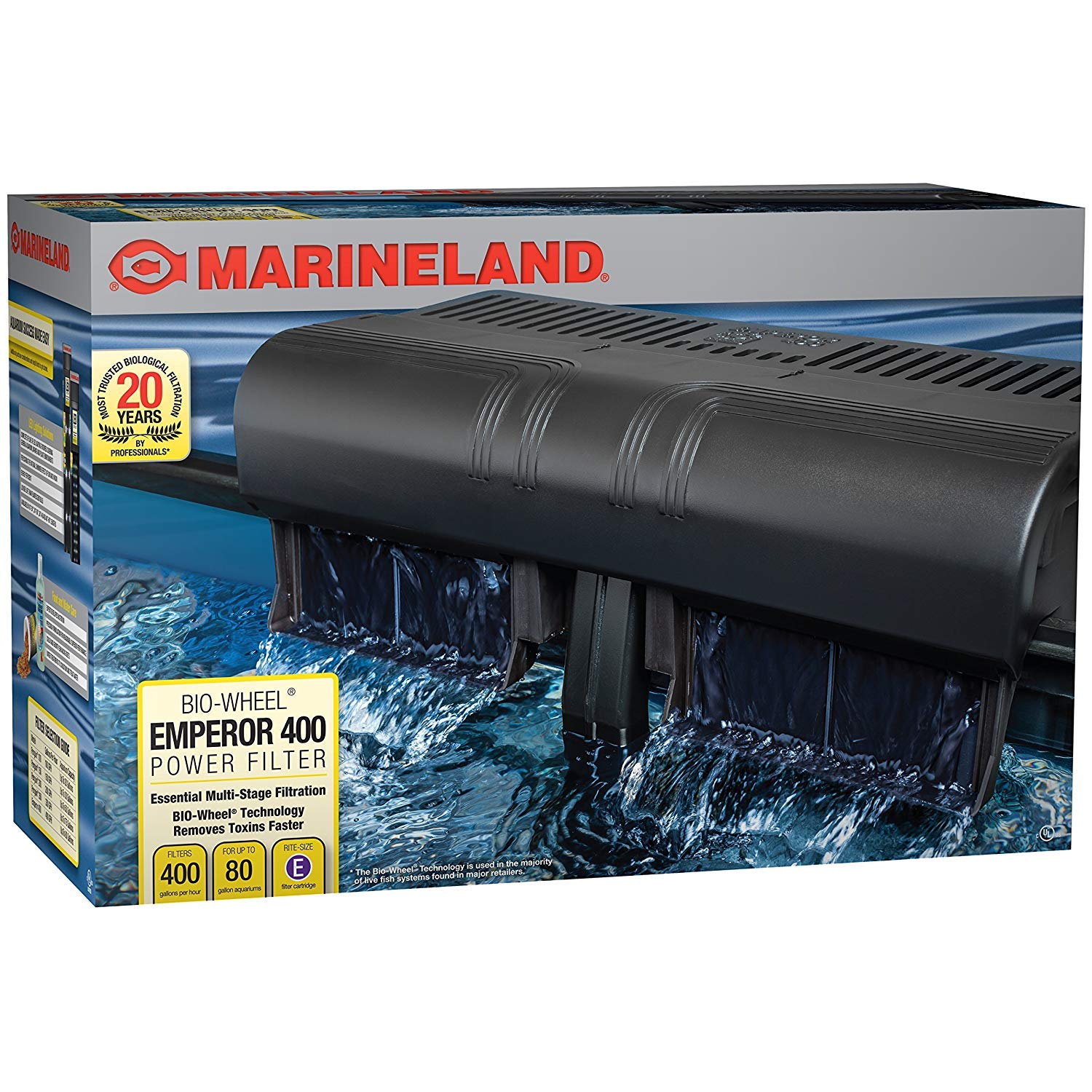 Marineland Emperor 400 Pro Series Bio-wheel Power Filter - Up to 80 ...