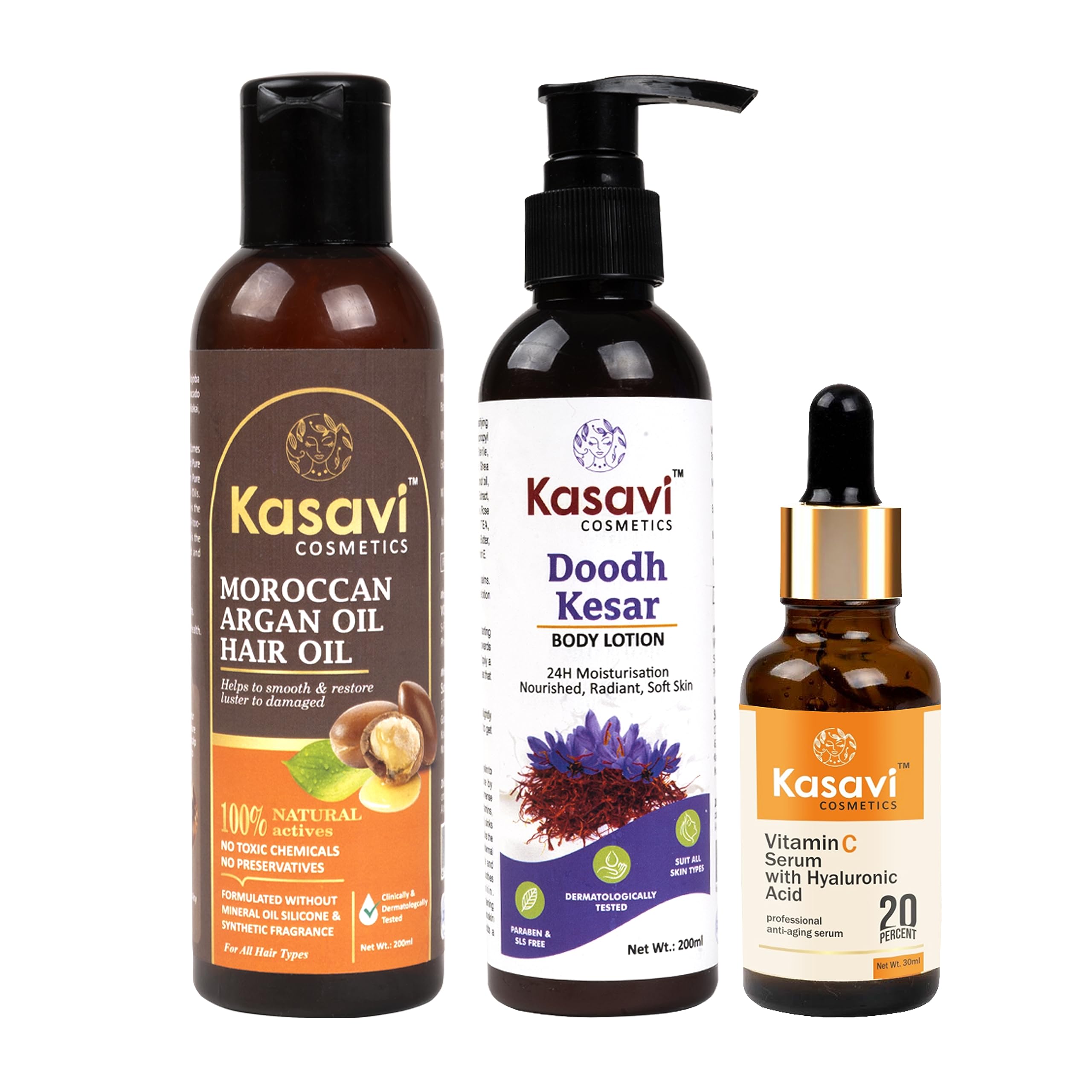 Buy Kasavi cosmetics Morocon Agran Hair Oil & Dhoodh kesar body lotion ...