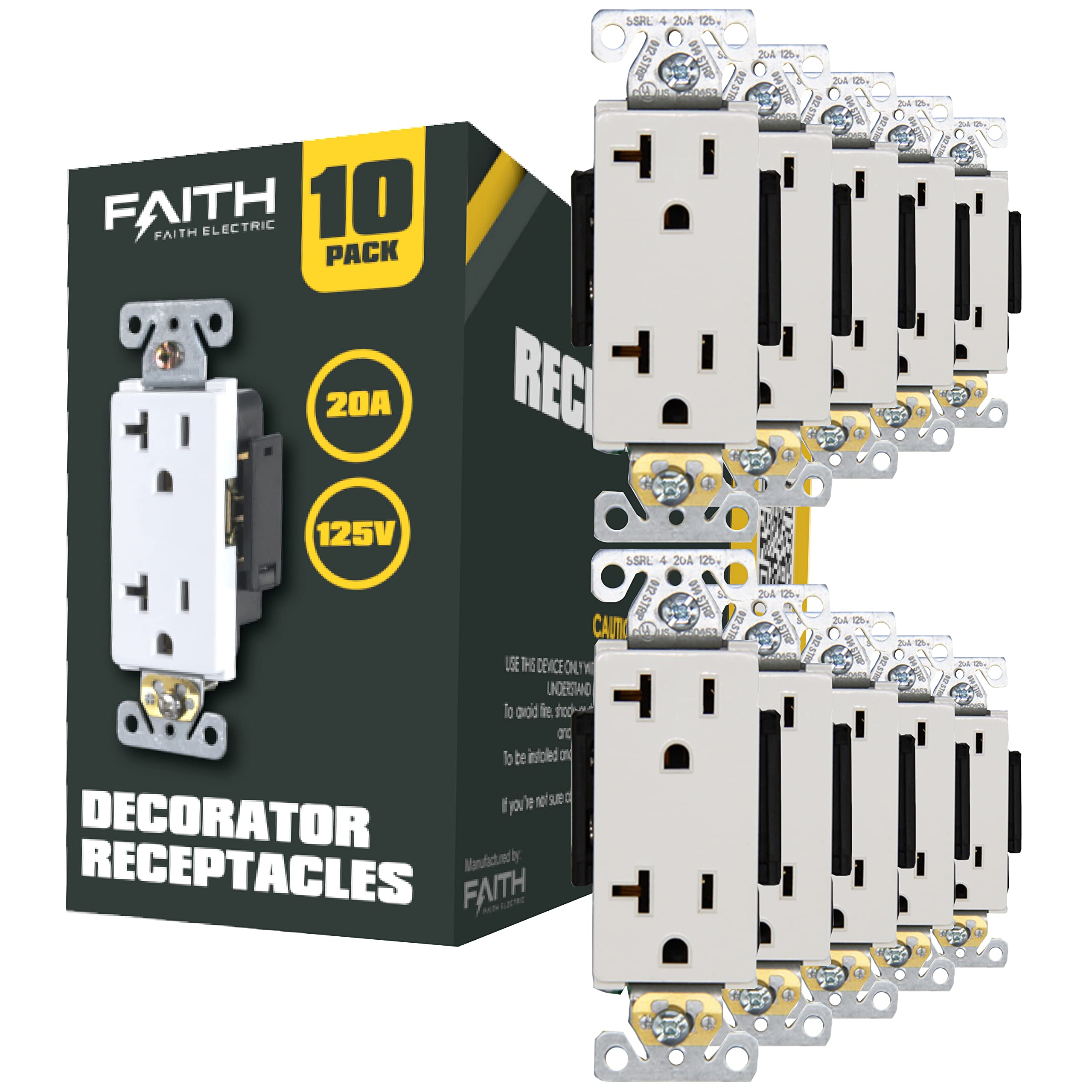 Snapklik.com : 10-Pack Duplex Receptacle Outlet, Non-Tamper-Resistant 3 ...