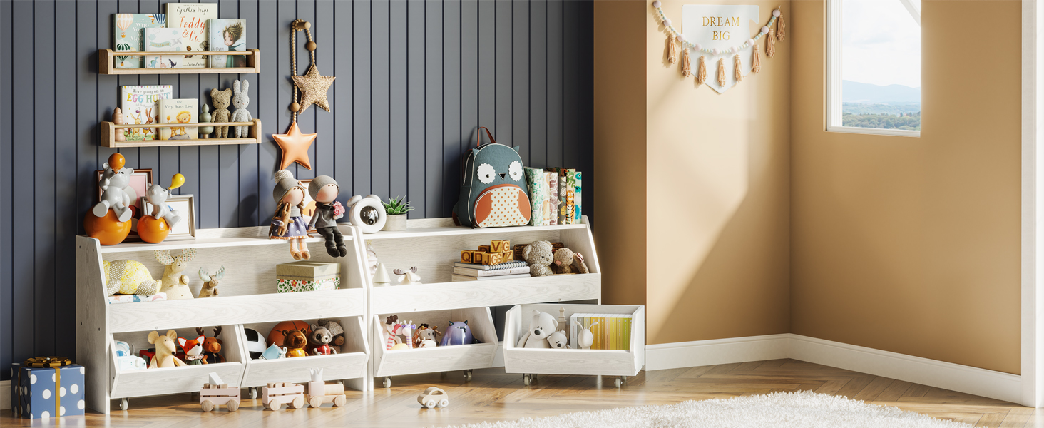 Toddler Book Shelf The Tickle Toe Organizer Rack With Plastic Baskets ...