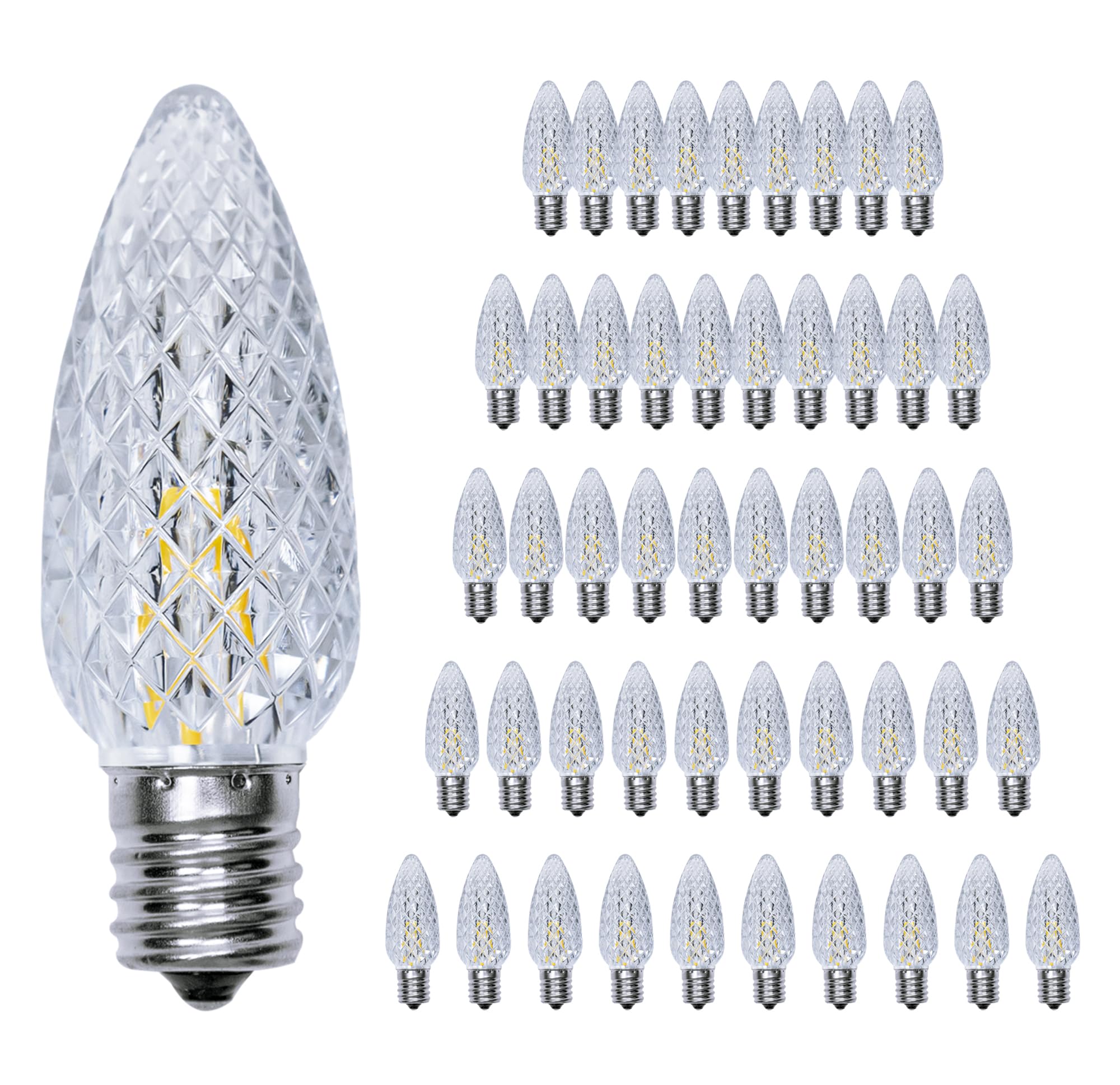 EMYMLIGHT 50 Pack C9 Led Replacement Christmas Light Bulb, Warm White ...