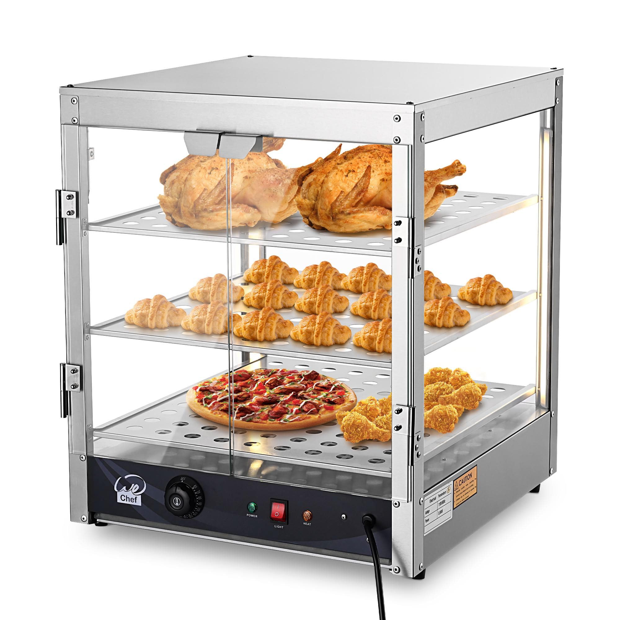 Amazon.com: WeChef 20" Commercial Countertop Food 3-Tier Pizza Warmer ...