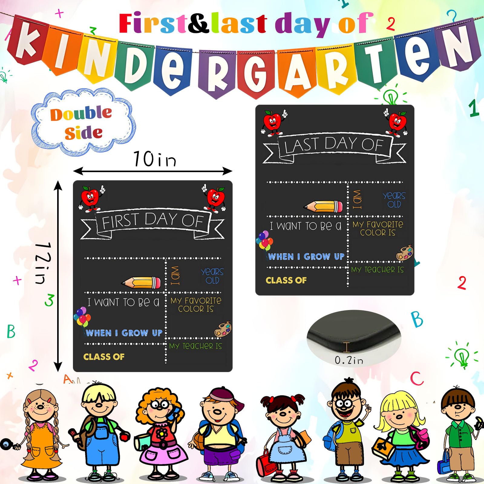 Snapklik.com : Smilelife 2024 New First And Last Day Of School Sign ...