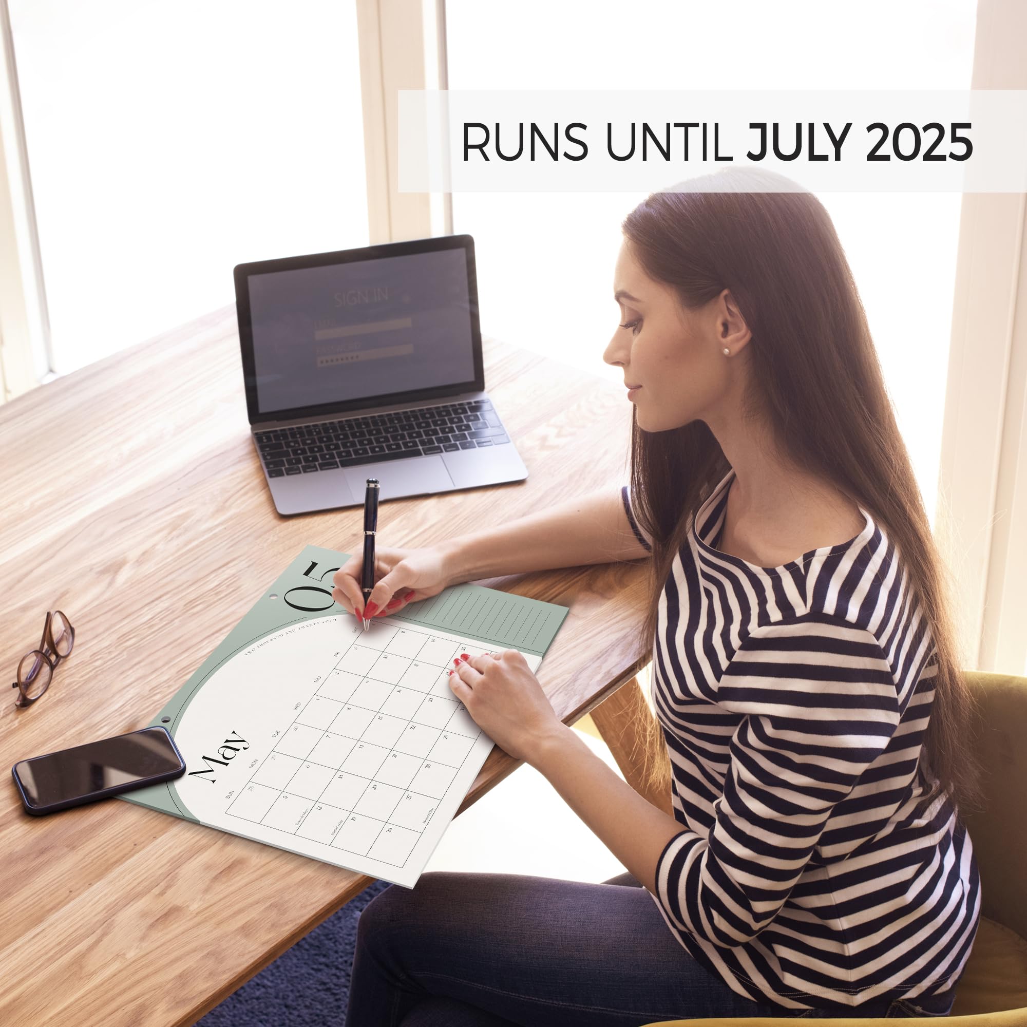 Snapklik.com : Aesthetic Sage Green Desk Calendar 2024-2025 - Runs From ...