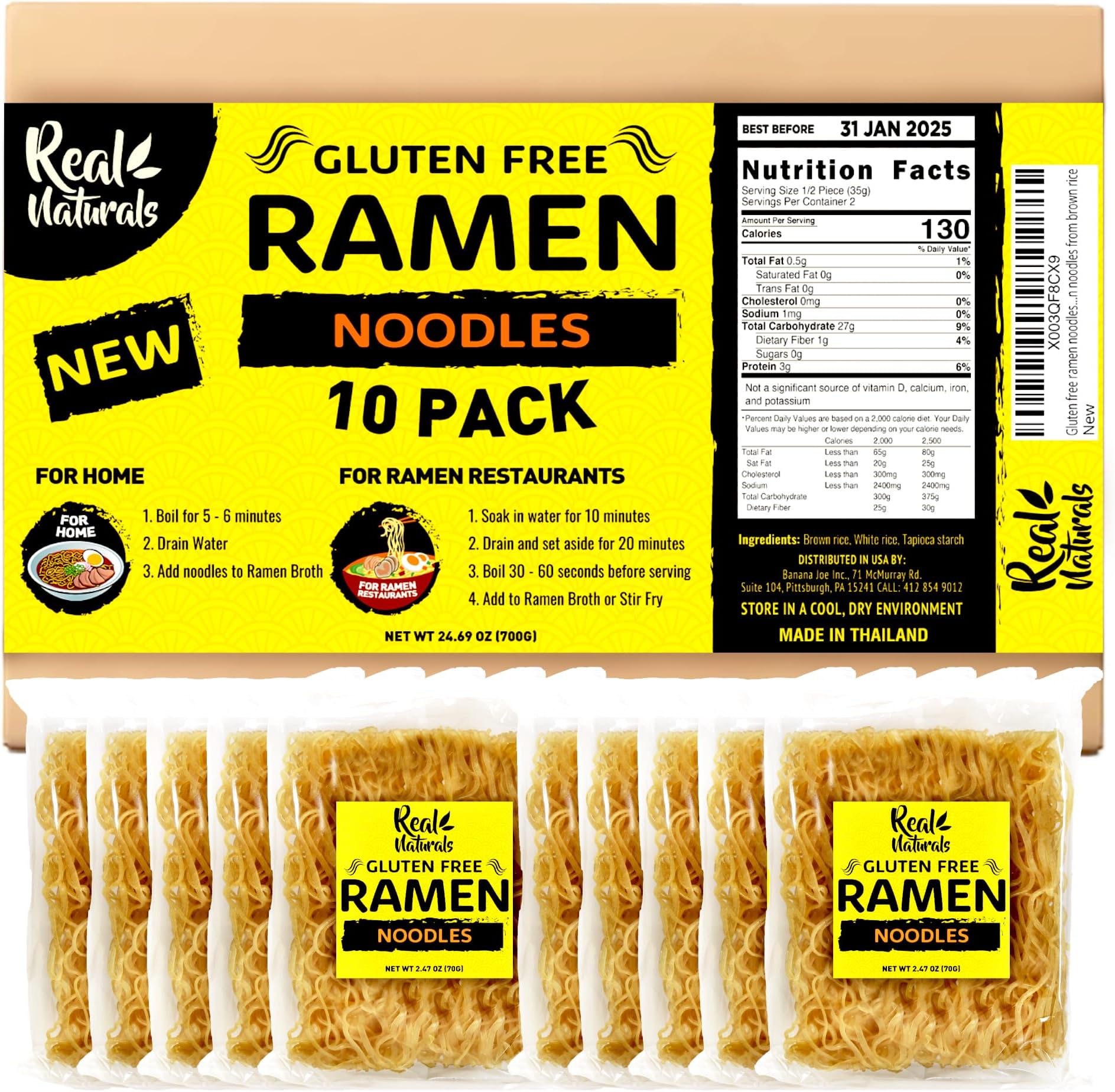Amazon.com : Authentic Japanese Gluten Free Fresh Ramen (8-pack ...