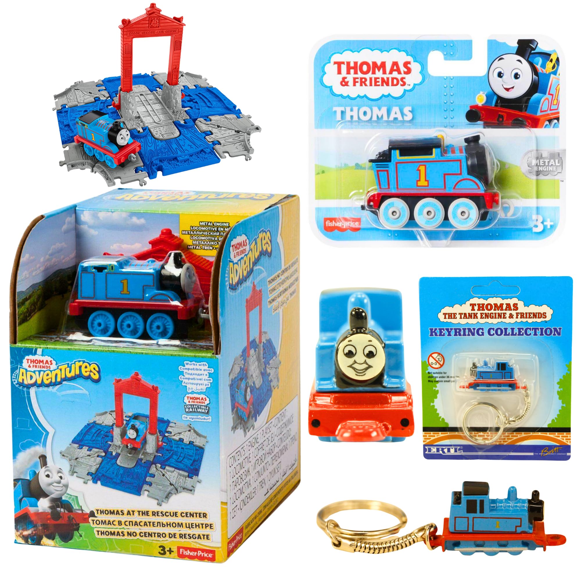 Mattel Thomas & Friends Toy Figure Playset, Diecast Keyring, & Diecast ...