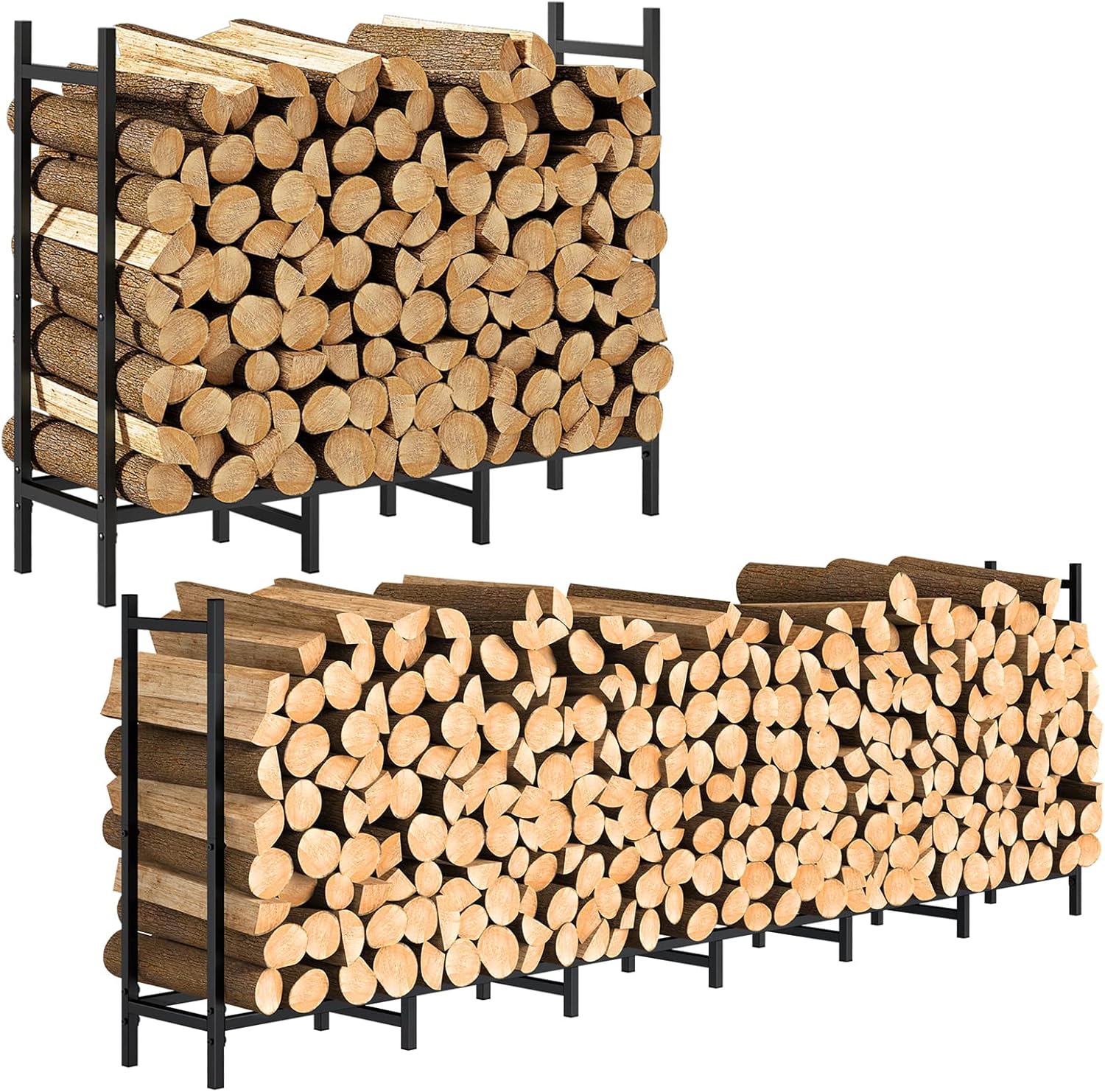 Amazon.com: NANANARDOSO 4ft Outdoor Indoor Firewood Rack Holder for ...