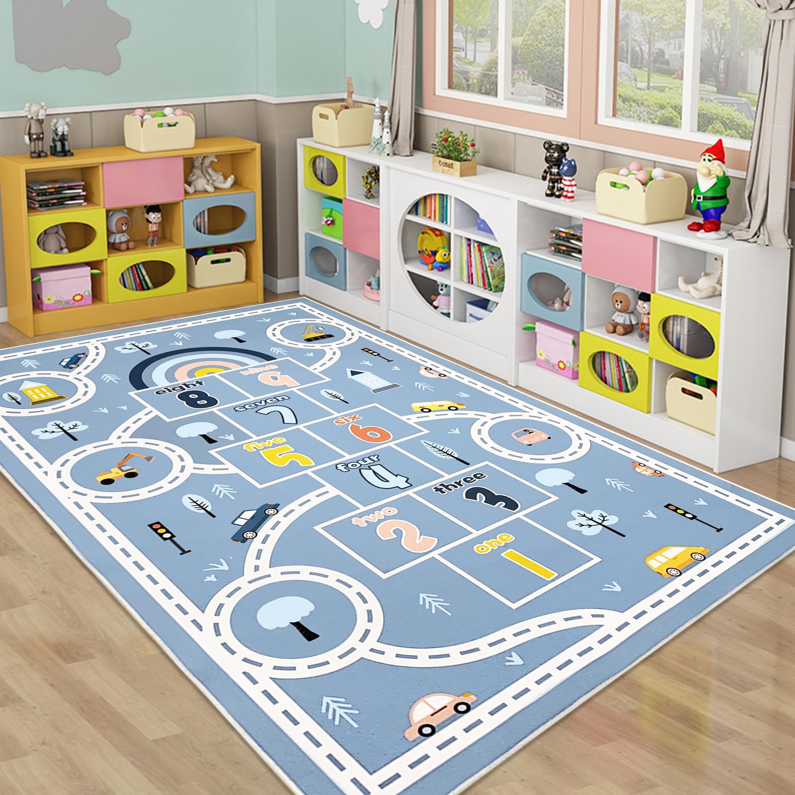 Amazon.com: Abeigoi Hopscotch Rug 5x8Ft Extra Large Kids Play Mat ...