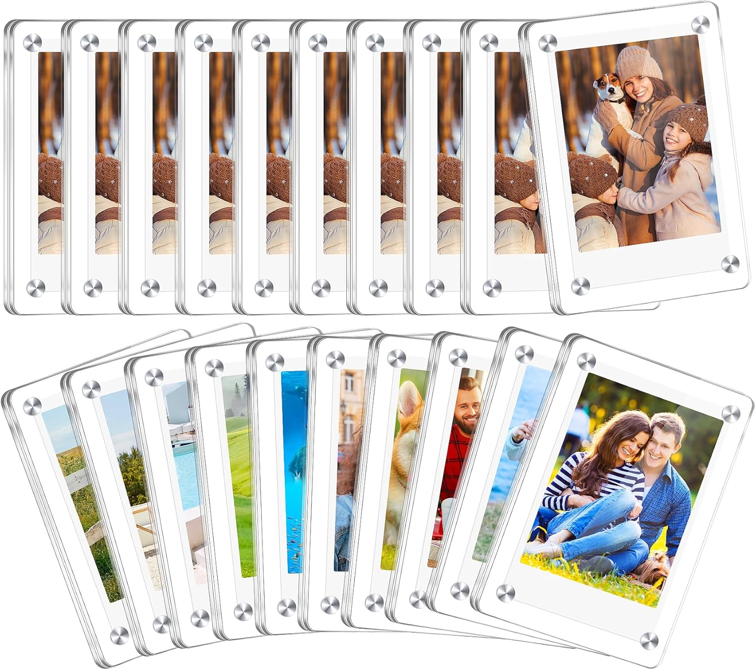 Amazon.com - NEOACT 20 Pack Acrylic Fridge Magnetic Frame,Polaroid Frame Magnetic Picture Frame ...