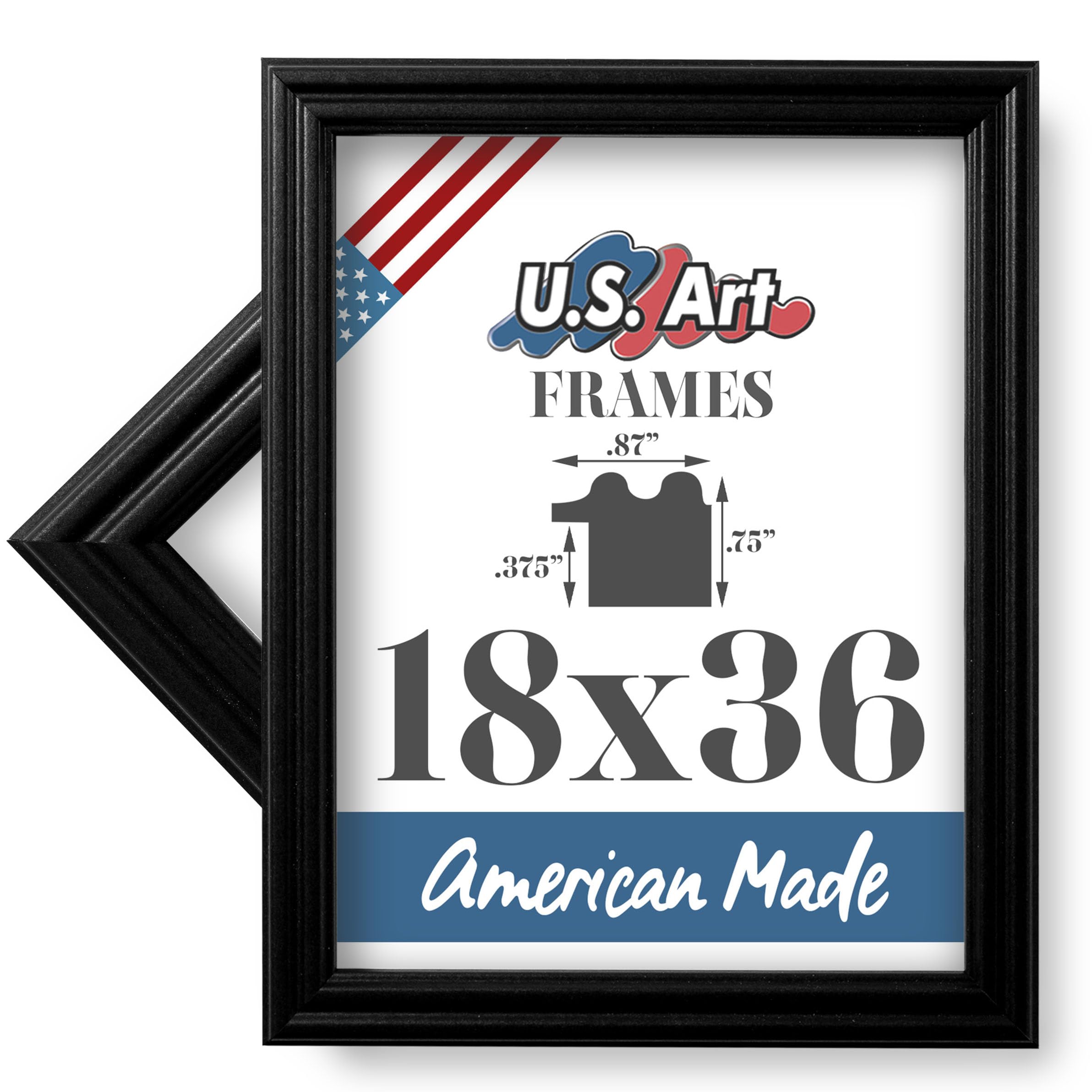 Amazon.com - US Art 18x36 Black .75 in Wooden Photo Picture Poster ...