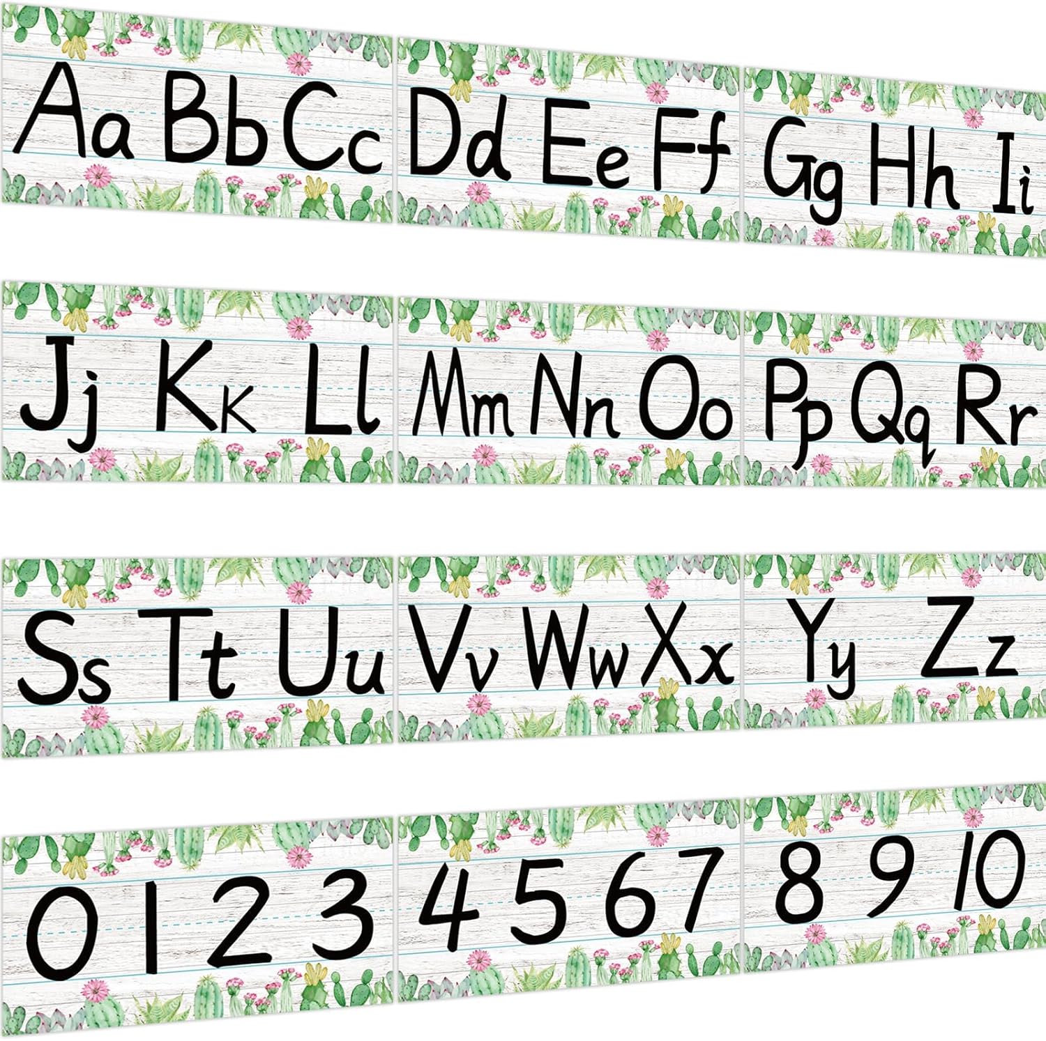 Amazon.com : gisgfim 12-Piece Cactus Alphabet Banner & Number Border ...