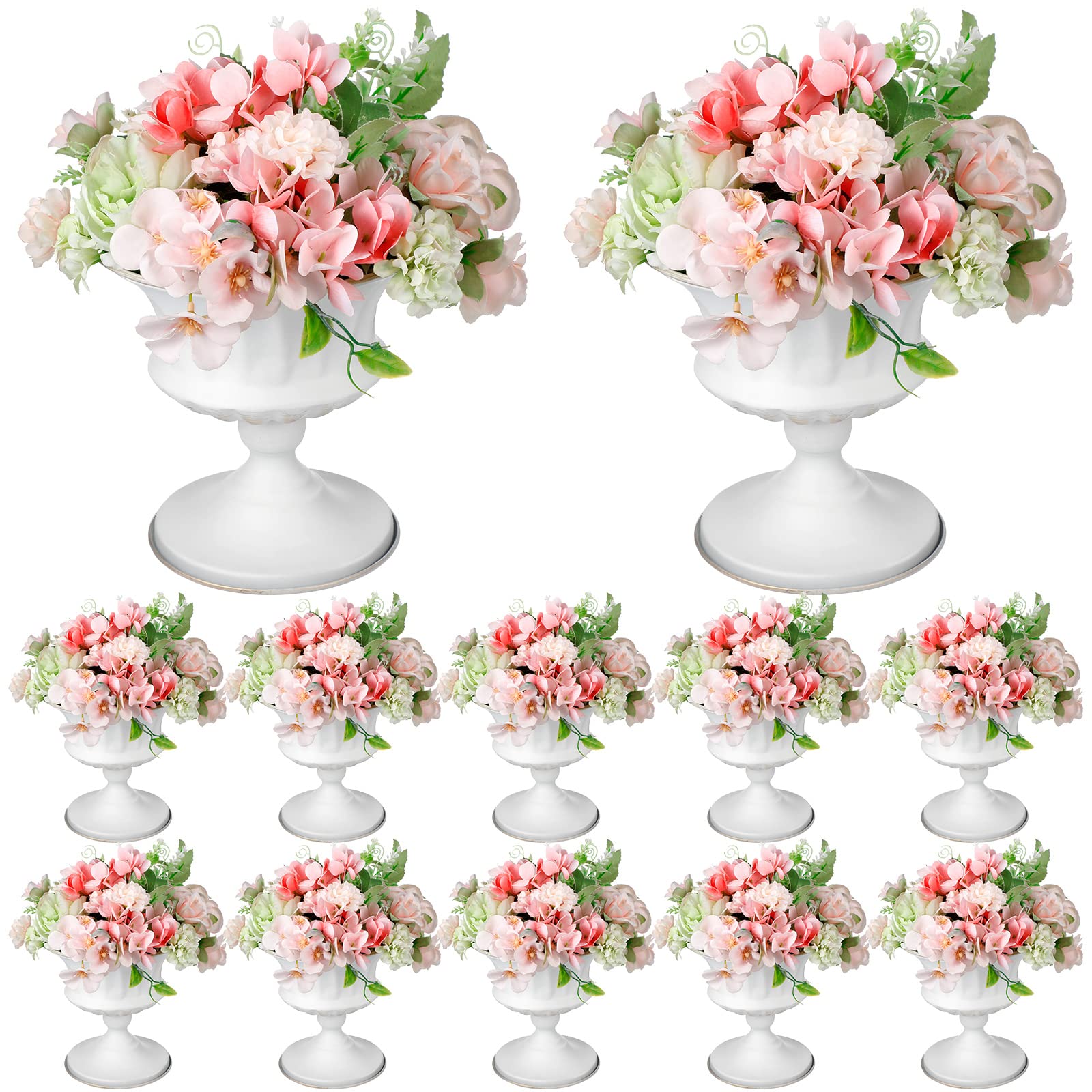 Amazon.com: Gerrii 12 Pcs Vases for Centerpieces Metal Compote Vase Urn ...