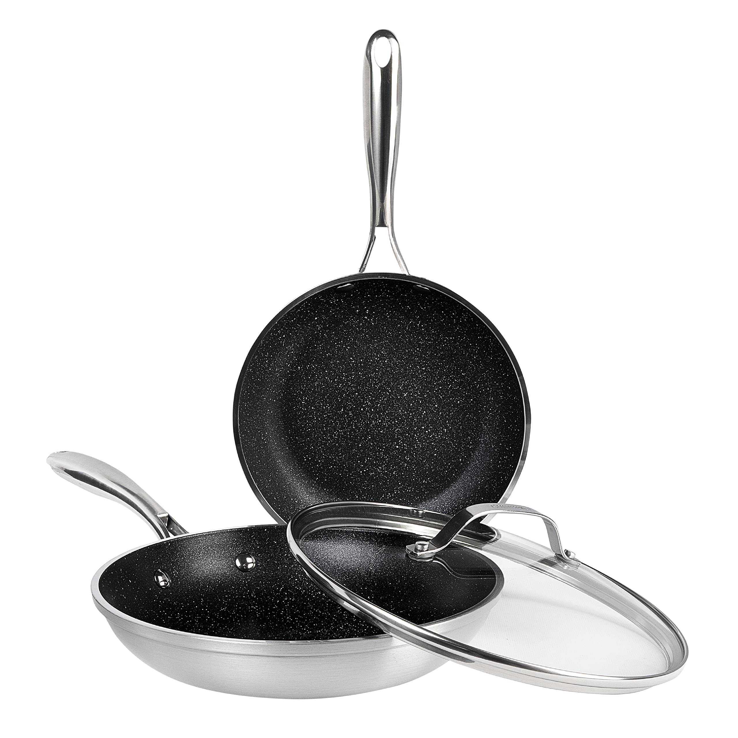 Snapklik.com : Granitestone Nonstick Pots And Pans Cookware Silver