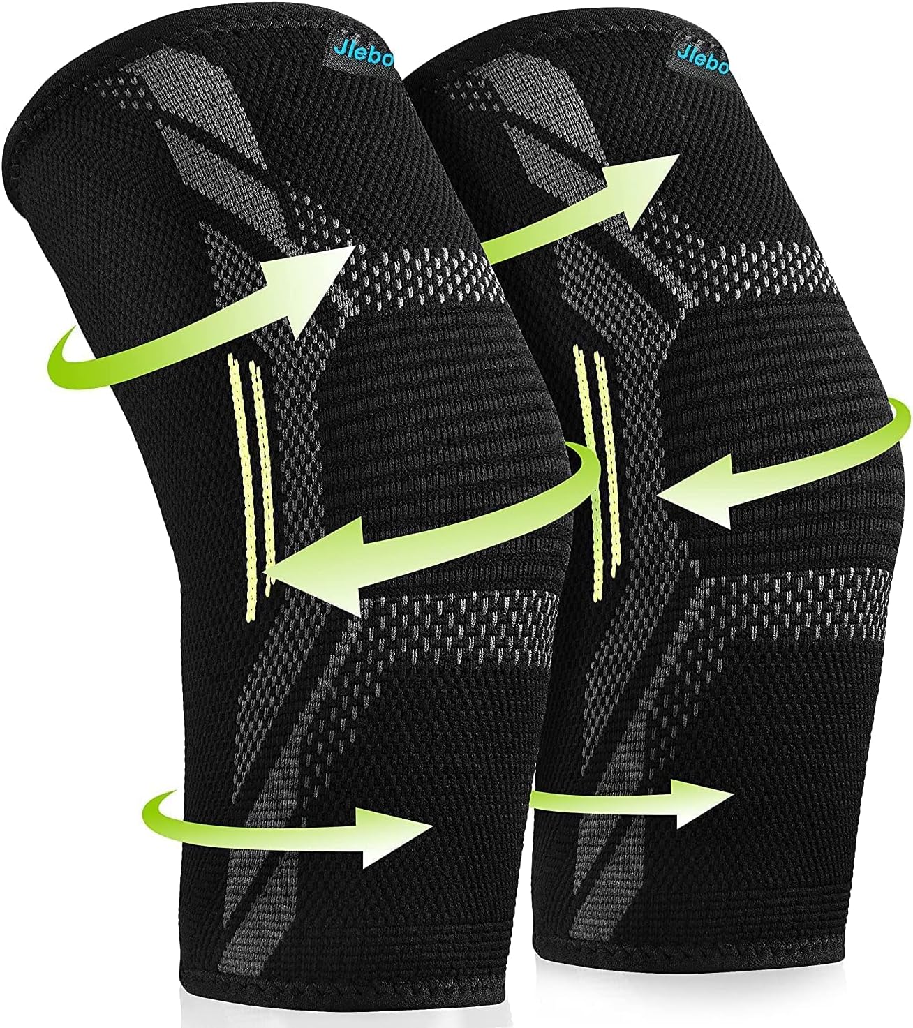 2 Pack Knee Braces Sleeves for Knee Pain Knee Support Women Men ...