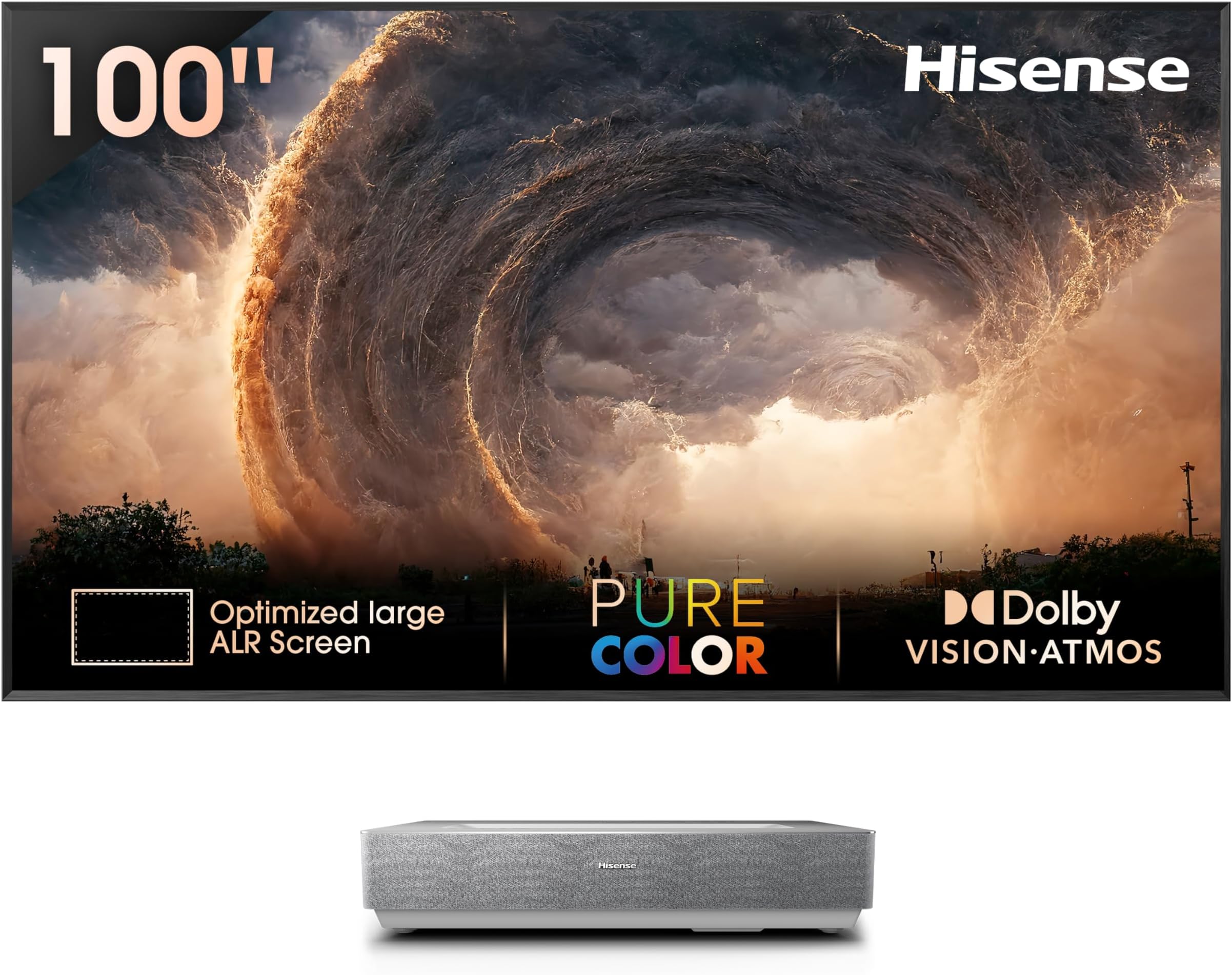 Hisense 4K Laser TV 100L5HTUKD - 100" ALR Screen, Ultra Short Throw ...