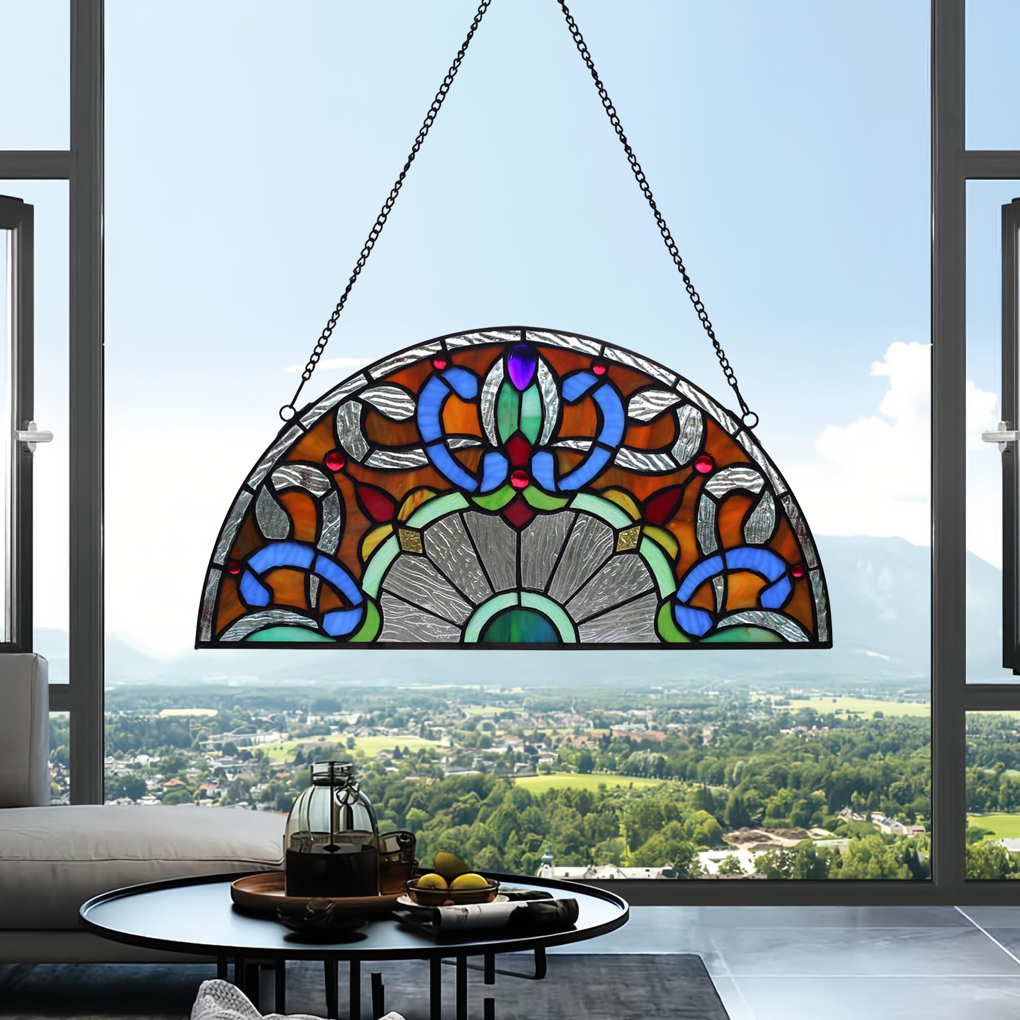 Amazon.com: YOURANJU Stained Glass Window Hanging Handicraft 16 ...