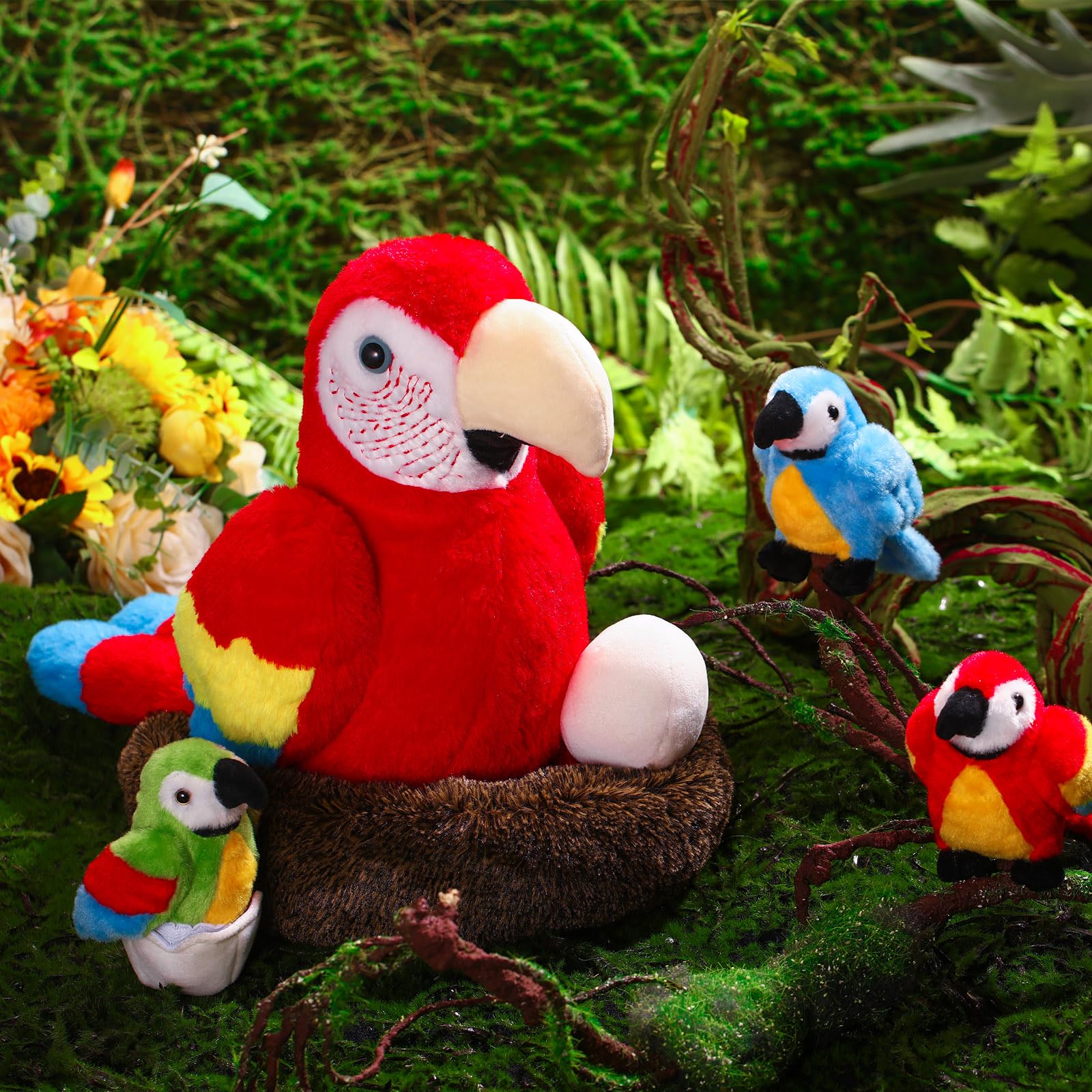 Snapklik.com : Meooeck 7 Pcs Macaw Parrot Plush Toys Set 13 Inch ...