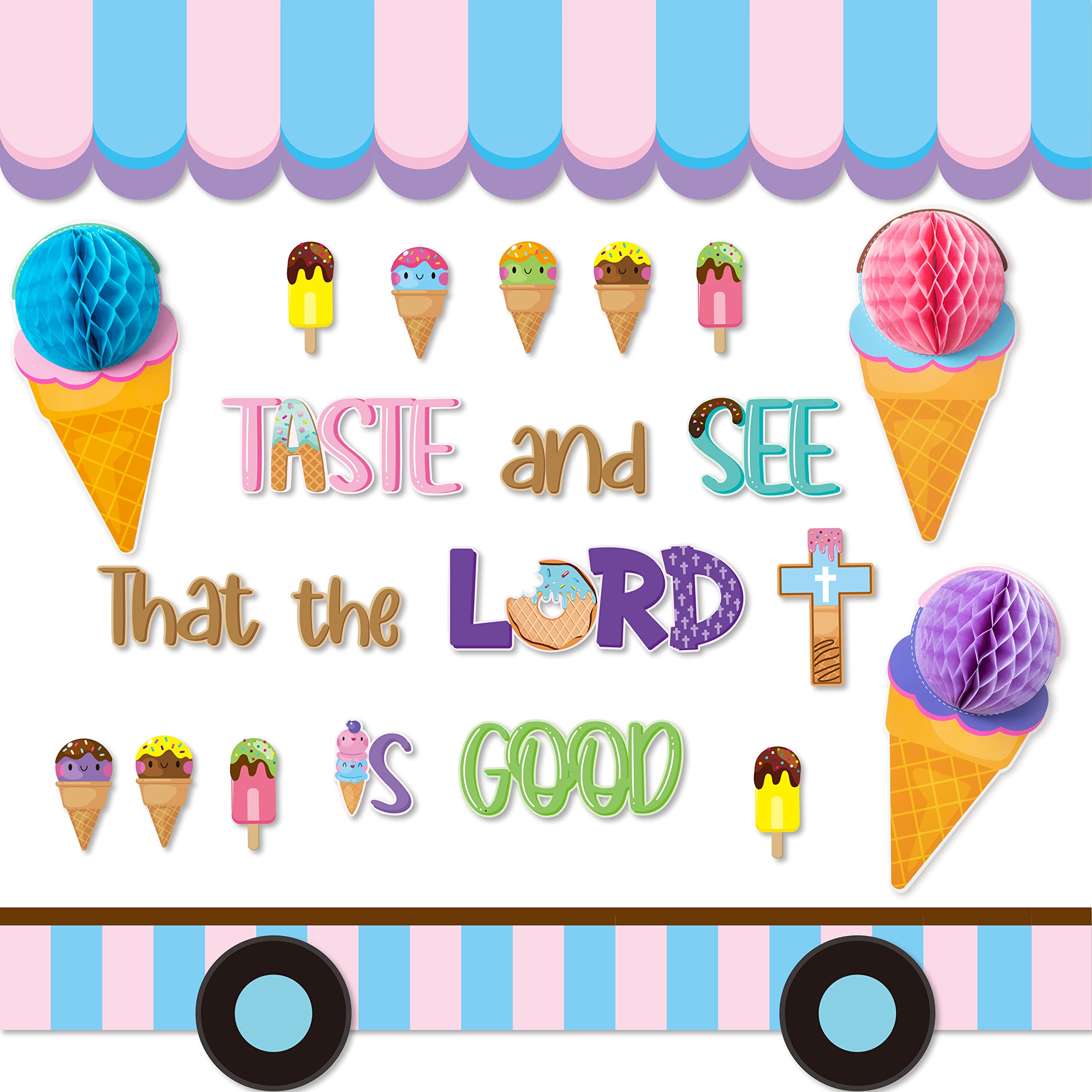 Amazon.com : CY2SIDE 73PCS Ice Cream Taste and See That the LORD is ...