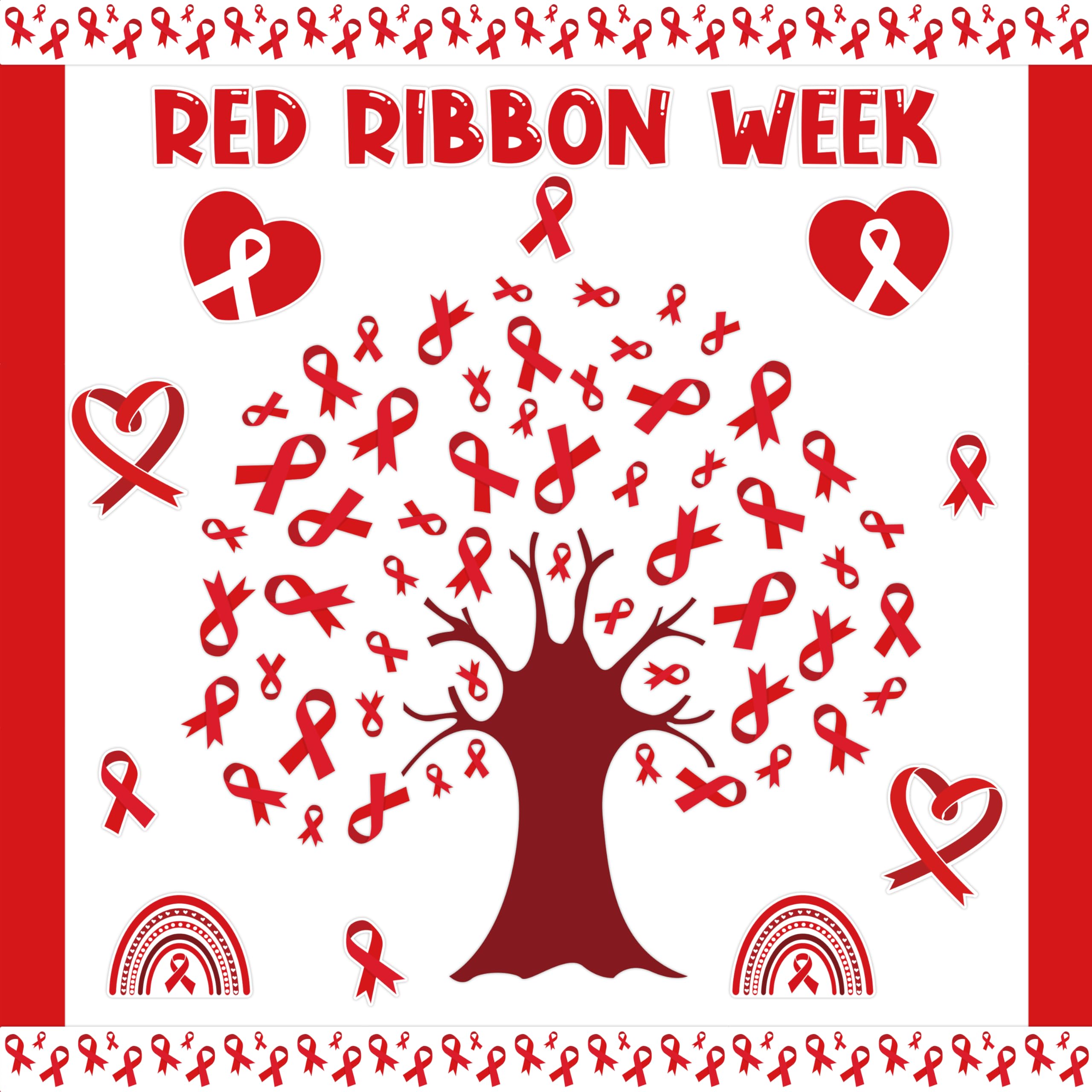 Red Ribbon Week Decorating Ideas Amazon.com: Cholemy 200 Pcs Red