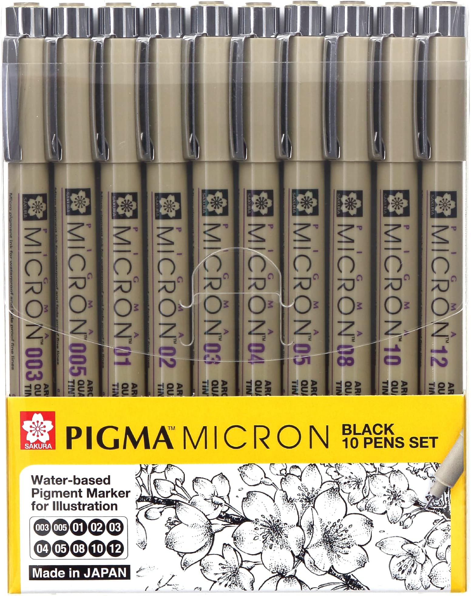 Sakura Pigma Micron Fineliner Pens - Archival Black and Colored Ink ...