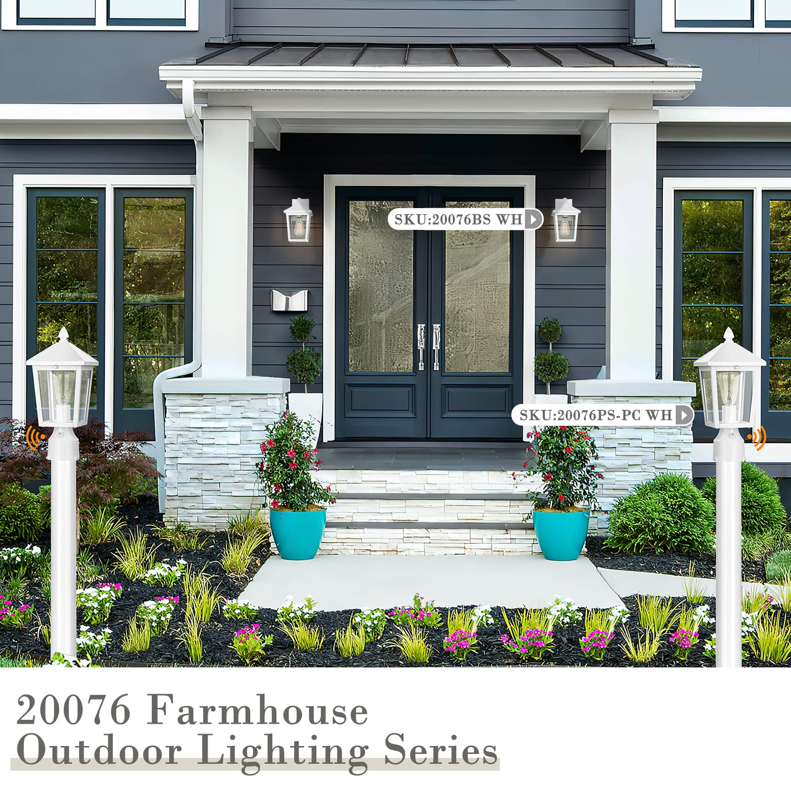 zeyu 2 Pack Outdoor Lights for House Front Door, Exterior Wall Lights ...