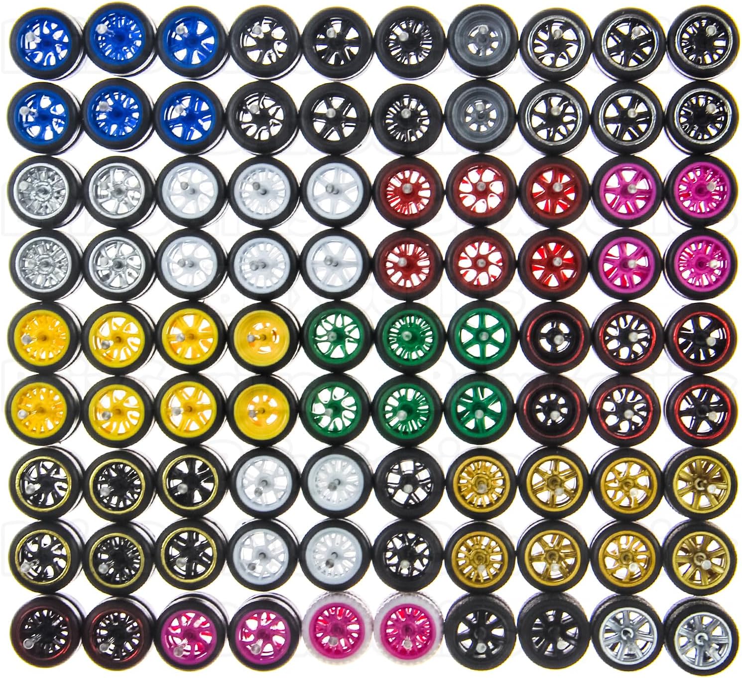 Amazon.com: Ylutex 1/64 Wheels Mixed/Random Real Riders Wheels Rims ...