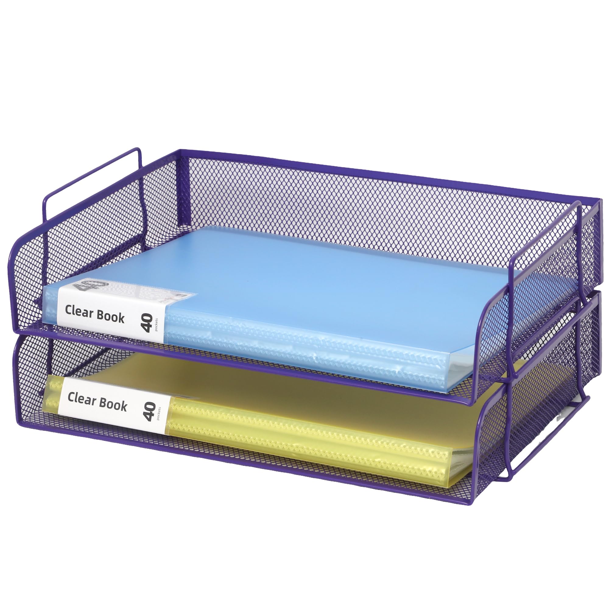 Snapklik.com : 2 Pack Stackable Desk Paper Tray, Metal Mesh Desktop ...
