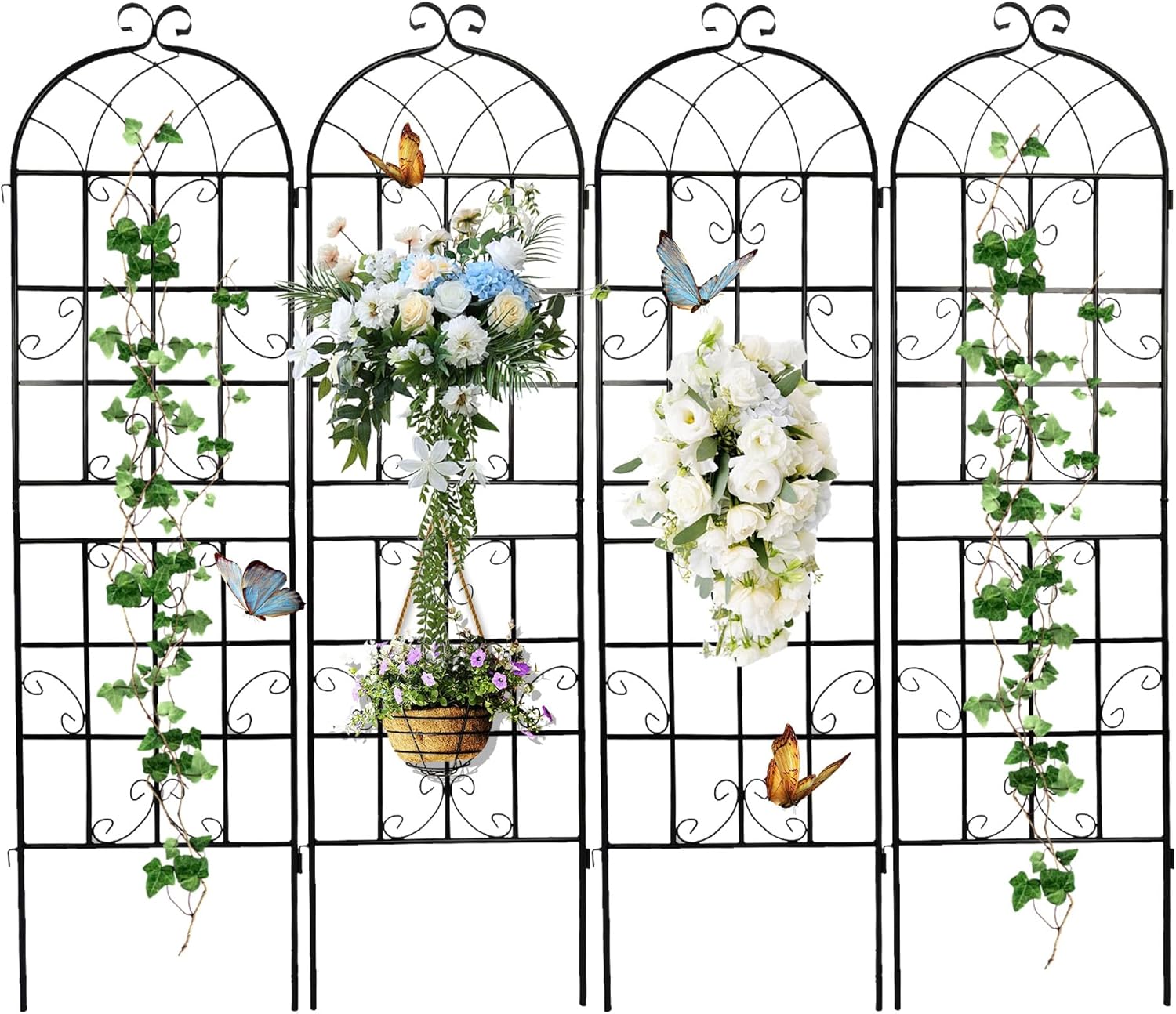 Amazon.com : Osparple 71 x 20 Inch Garden Trellis, 4 Pack Metal Trellis ...