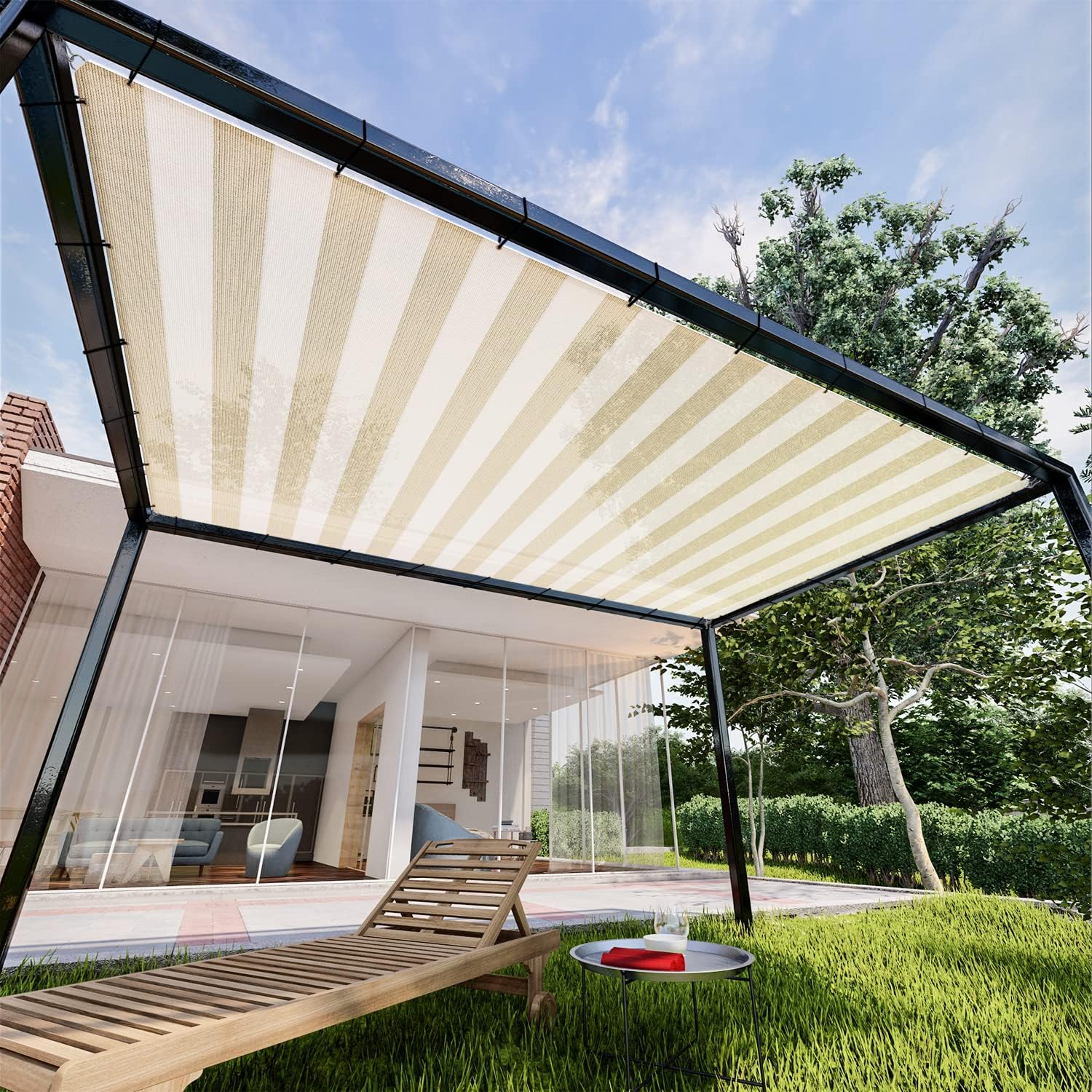 Amazon.com : INFRANGE Rectangle Sun Shade Sail 195GSM HDPE Straight ...