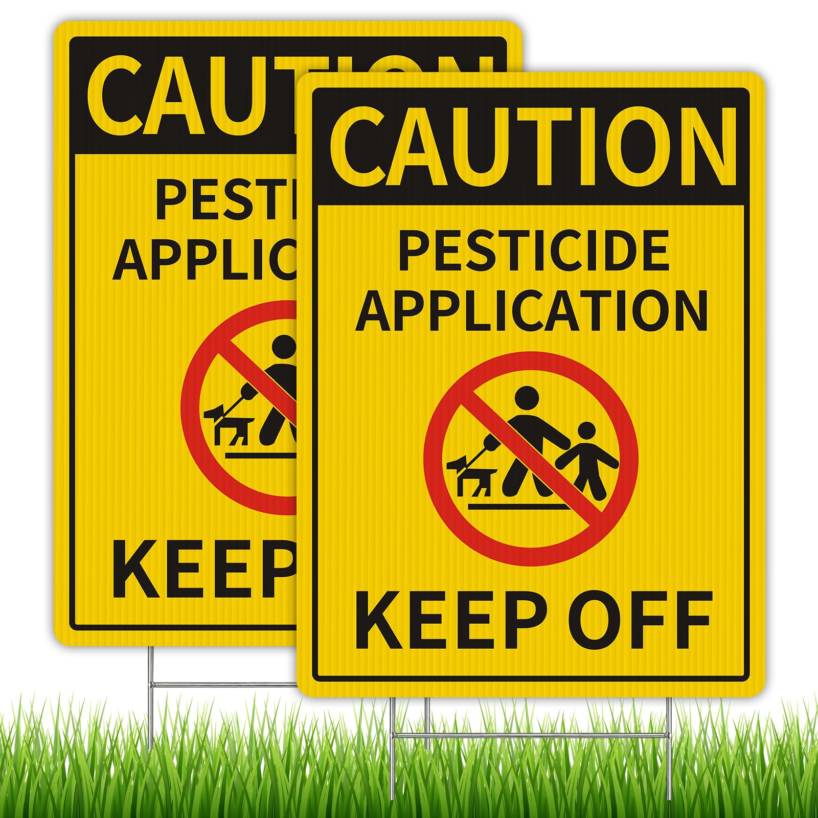 Amazon.com: 2 Pack Caution - Pesticide Application, Keep Off Yard Sign ...