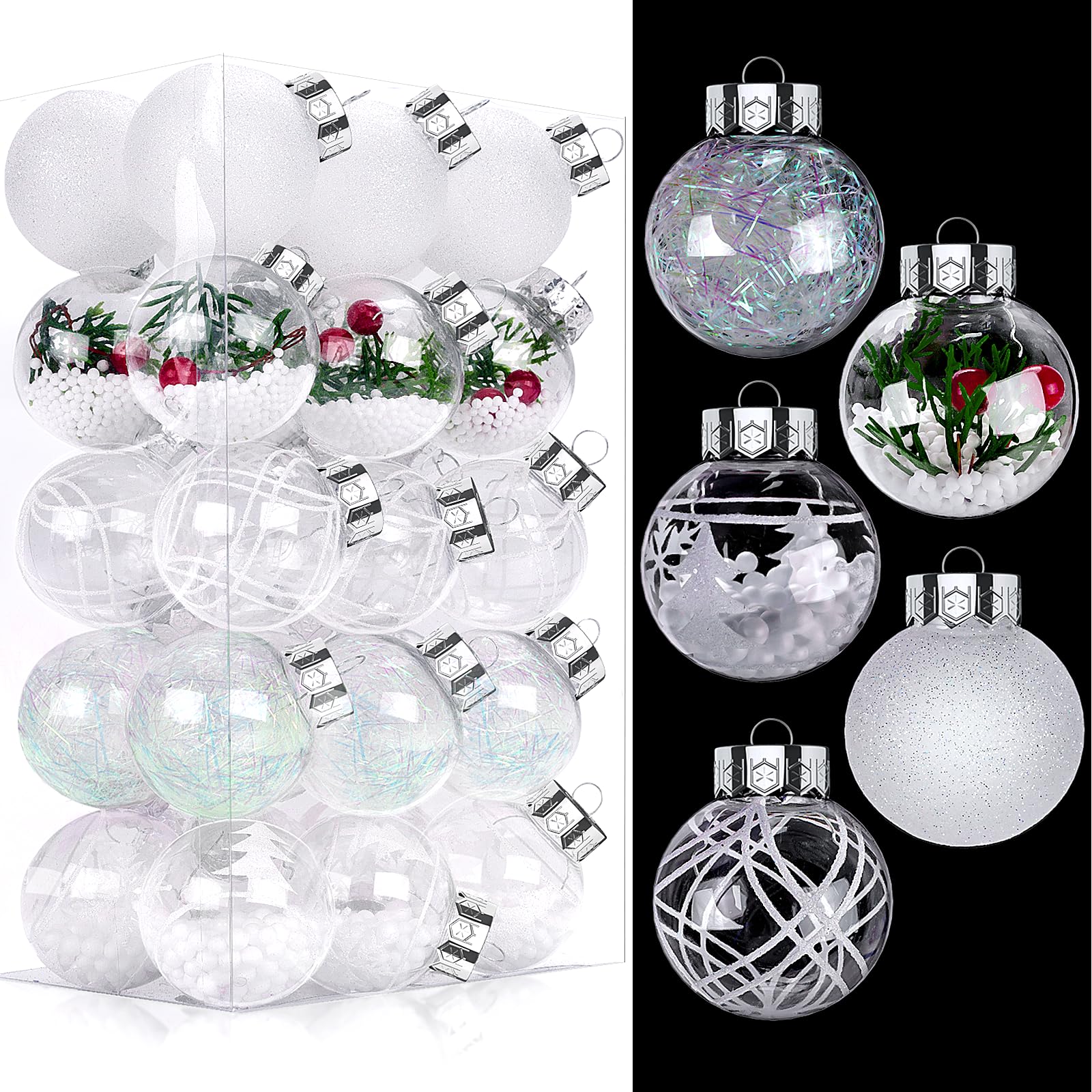 Amazon.com: FestiveBliss 30 Packs-2.36 Inch Christmas Ball Ornaments ...
