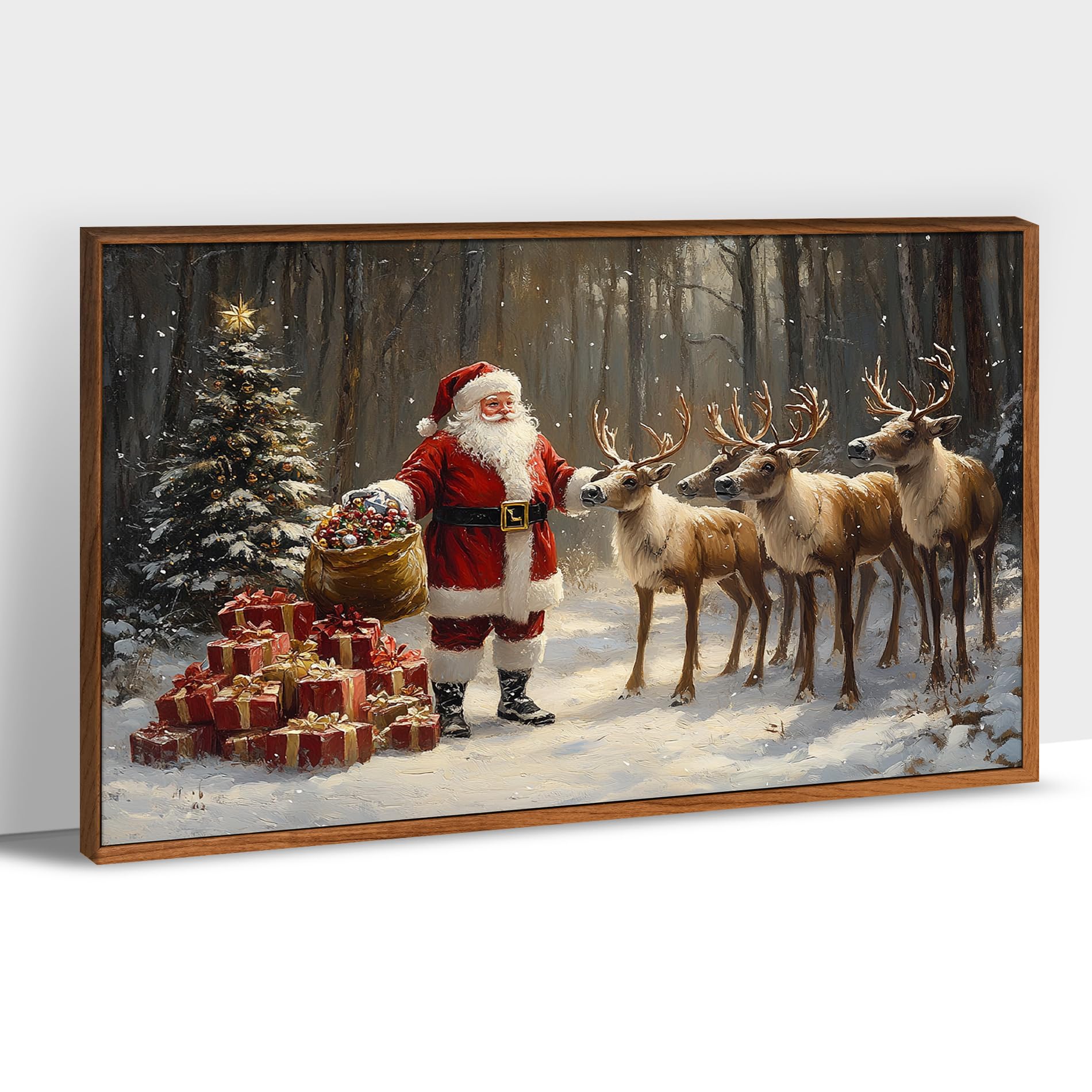 Amazon.com: Christmas Wall art Santa Claus Prints Wall Art Decor Santa ...